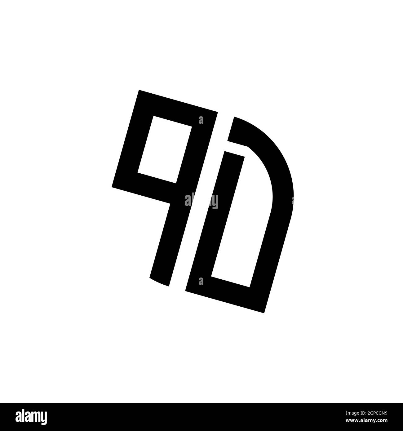 PD logo with geometric shape vector monogram design template isolated ...