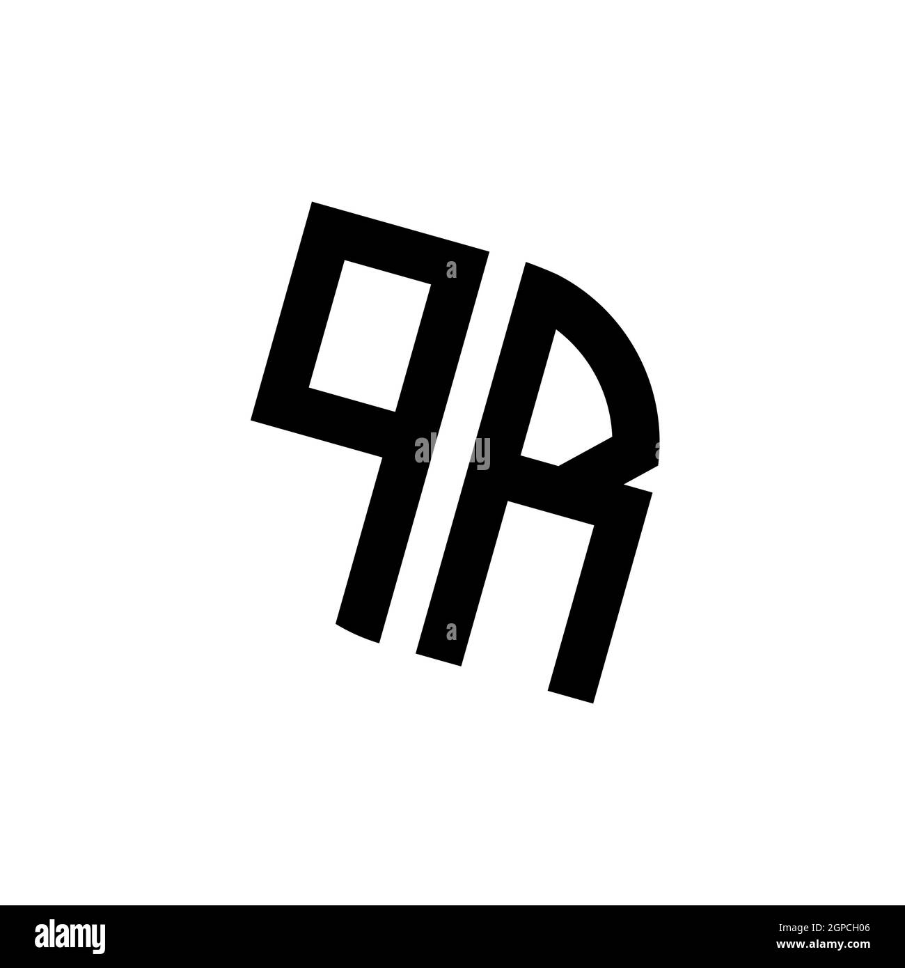 PR logo with geometric shape vector monogram design template isolated ...