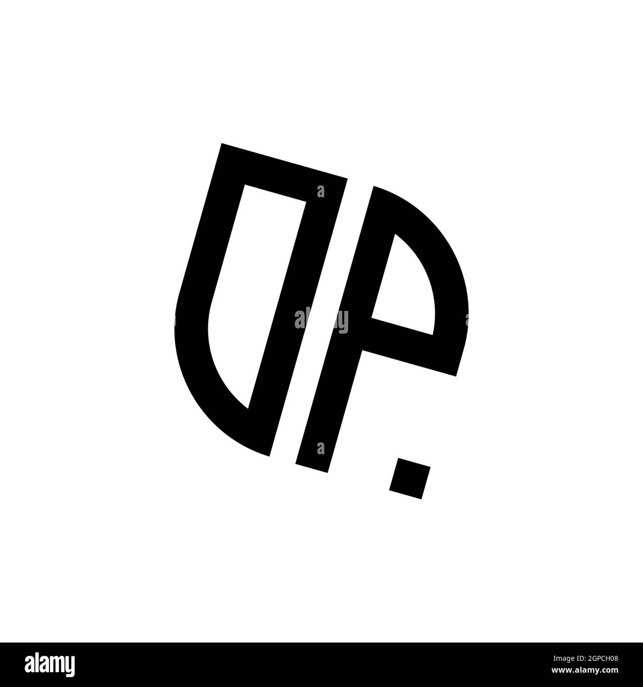 OP logo with geometric shape vector monogram design template isolated ...