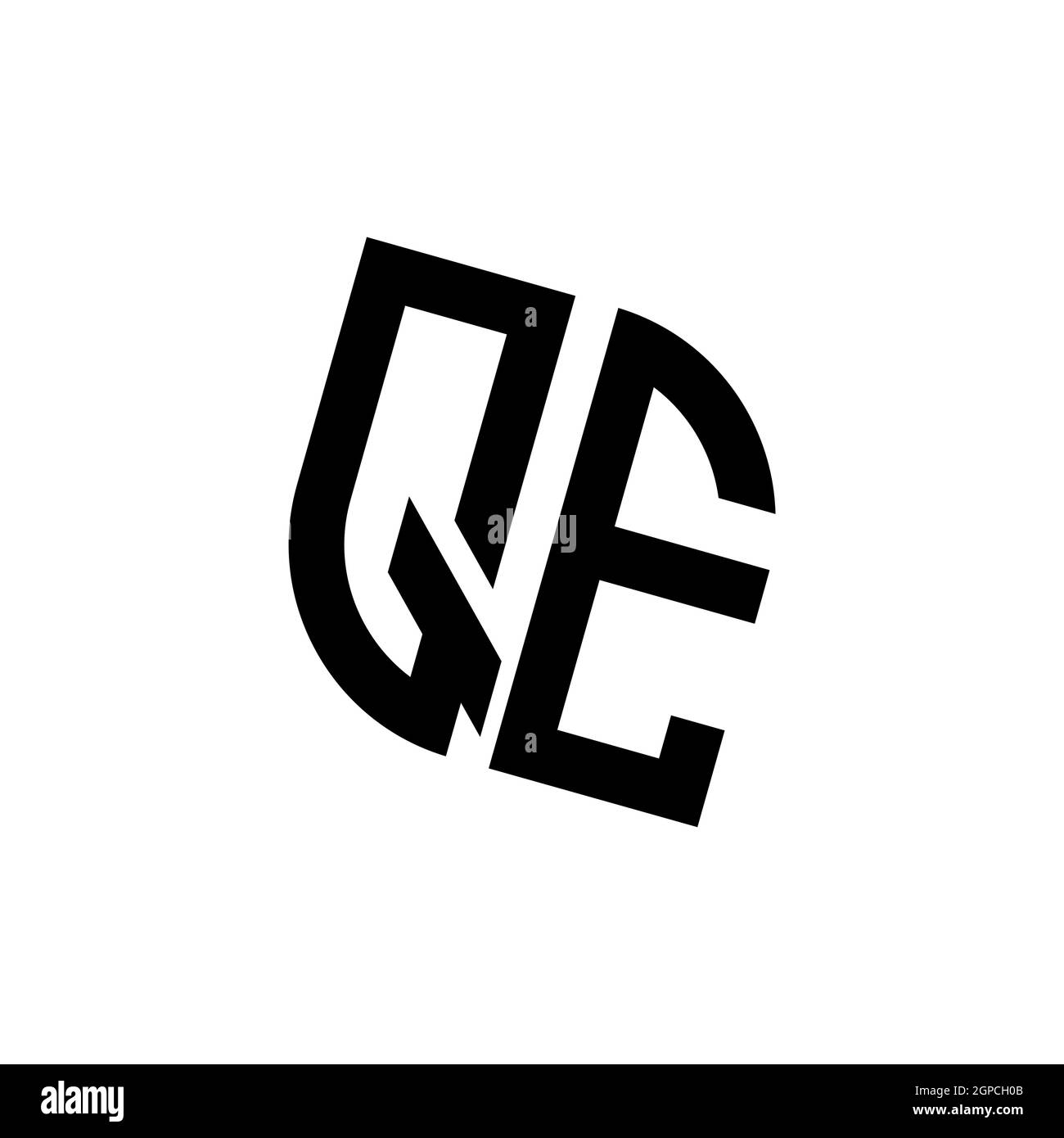 QE logo with geometric shape vector monogram design template isolated ...