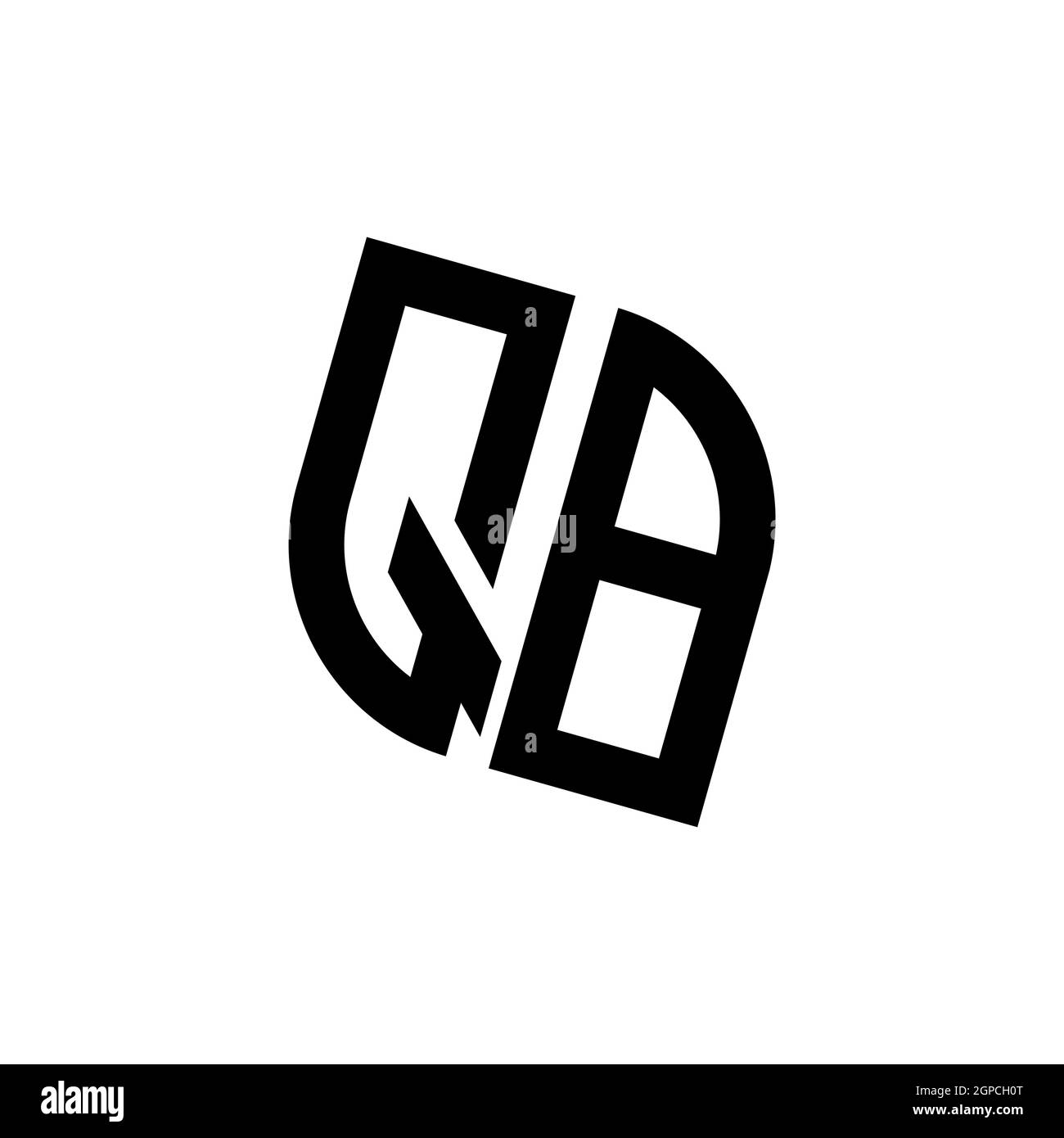 QB logo with geometric shape vector monogram design template isolated ...