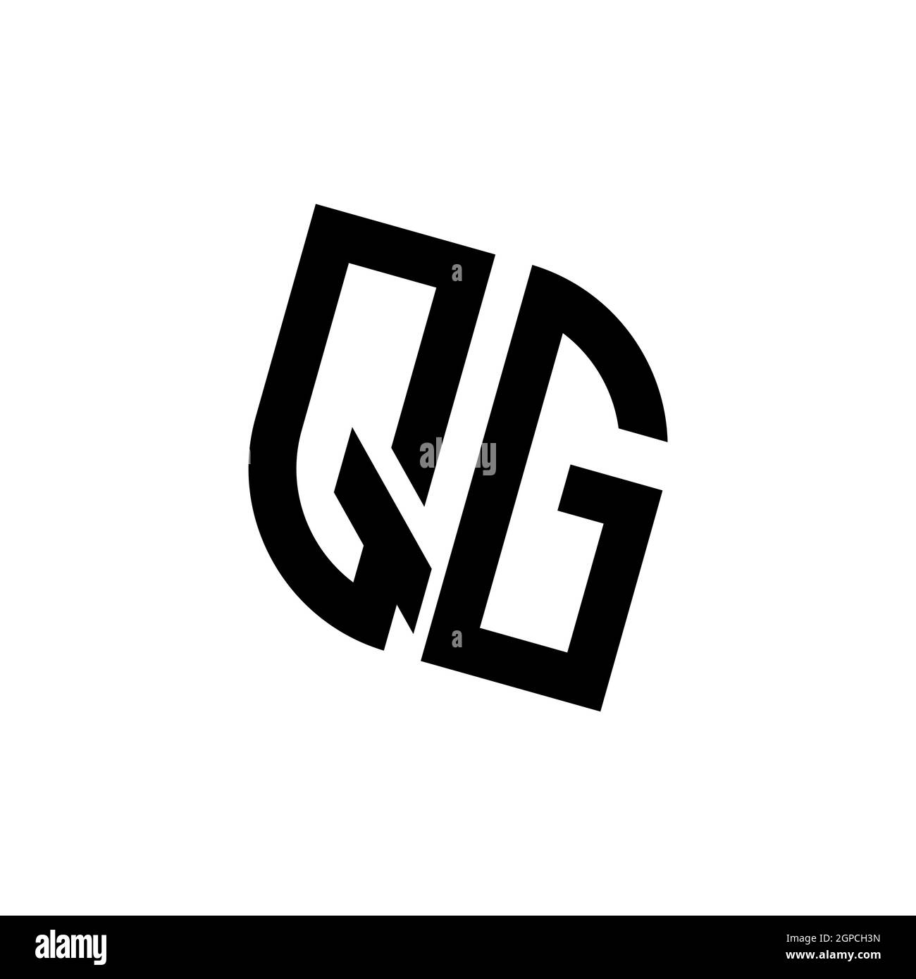 QG logo with geometric shape vector monogram design template isolated ...