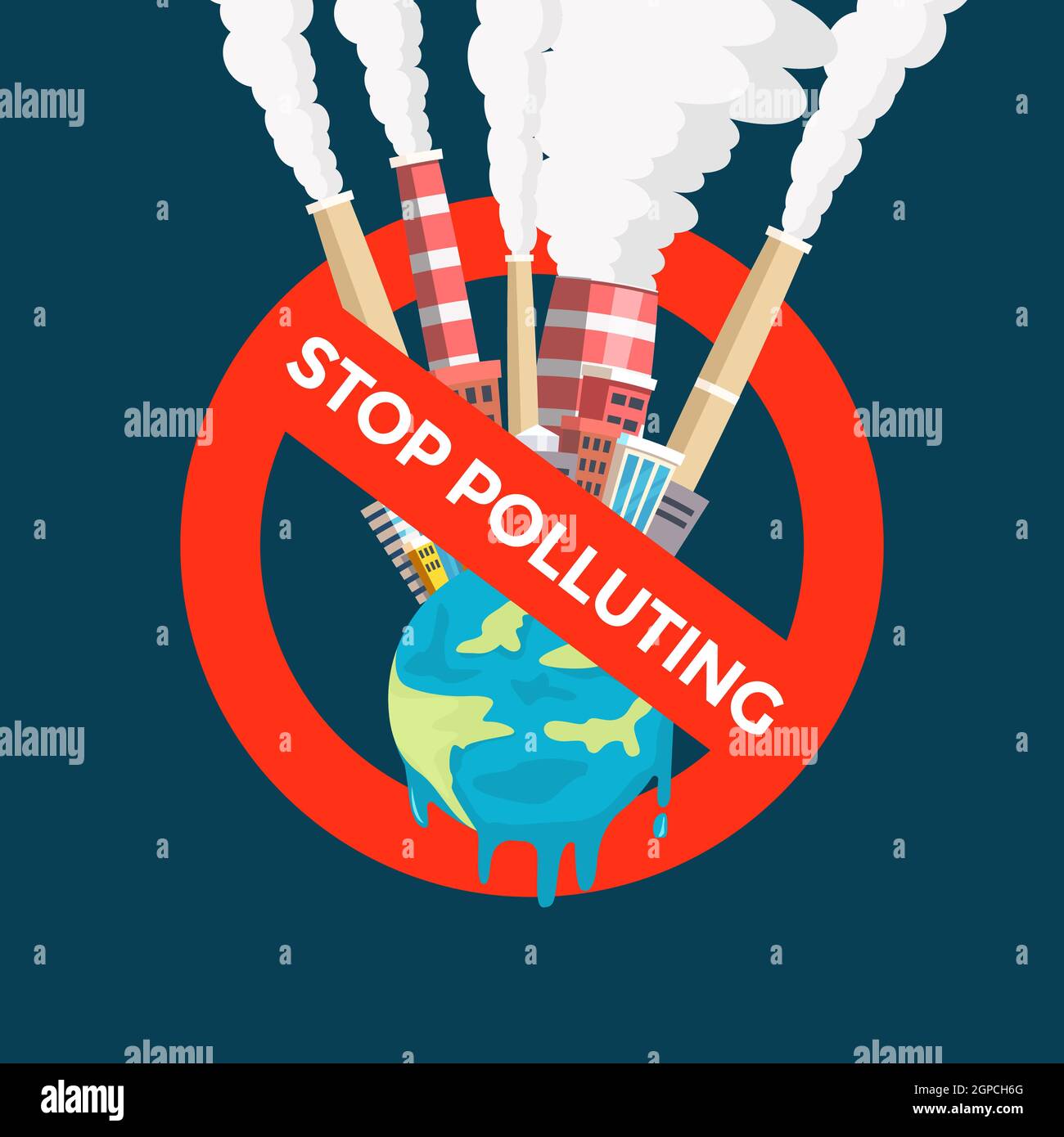 Stop polluting sign Stock Vector Images - Alamy