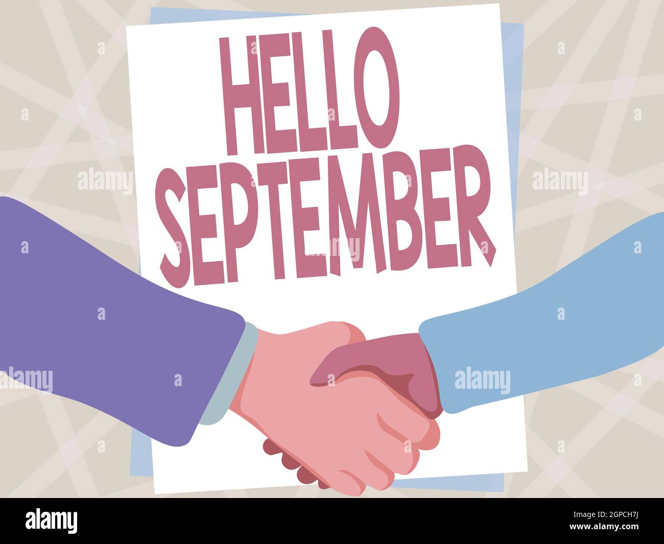 Conceptual caption Hello September. Word Written on Eagerly wanting a ...