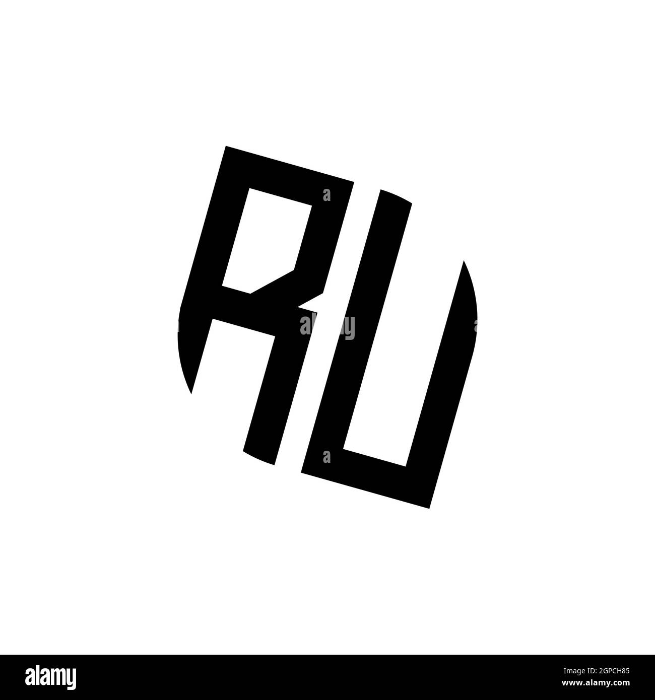 RU logo with geometric shape vector monogram design template isolated ...
