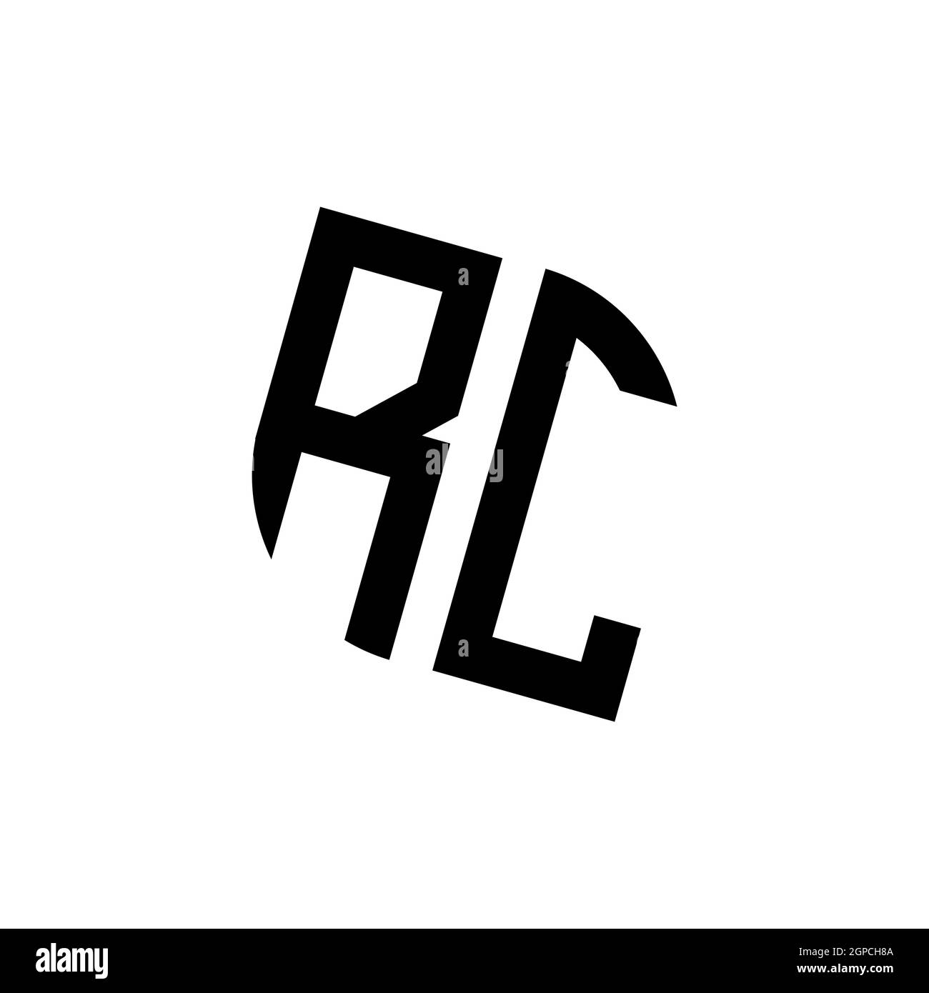 RC logo with geometric shape vector monogram design template isolated ...