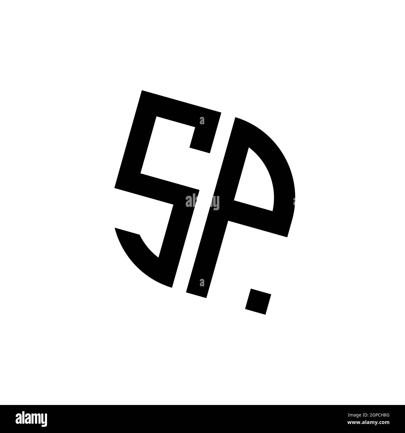 SP logo with geometric shape vector monogram design template isolated ...