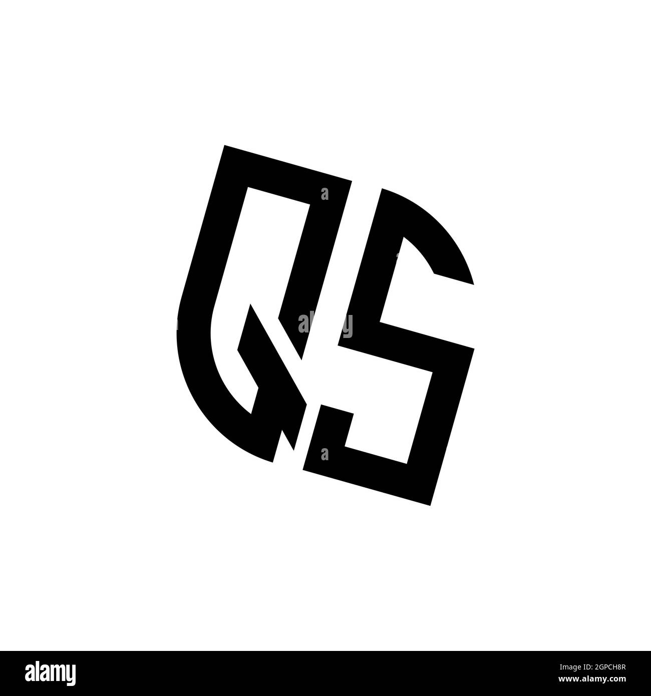 QS logo with geometric shape vector monogram design template isolated ...