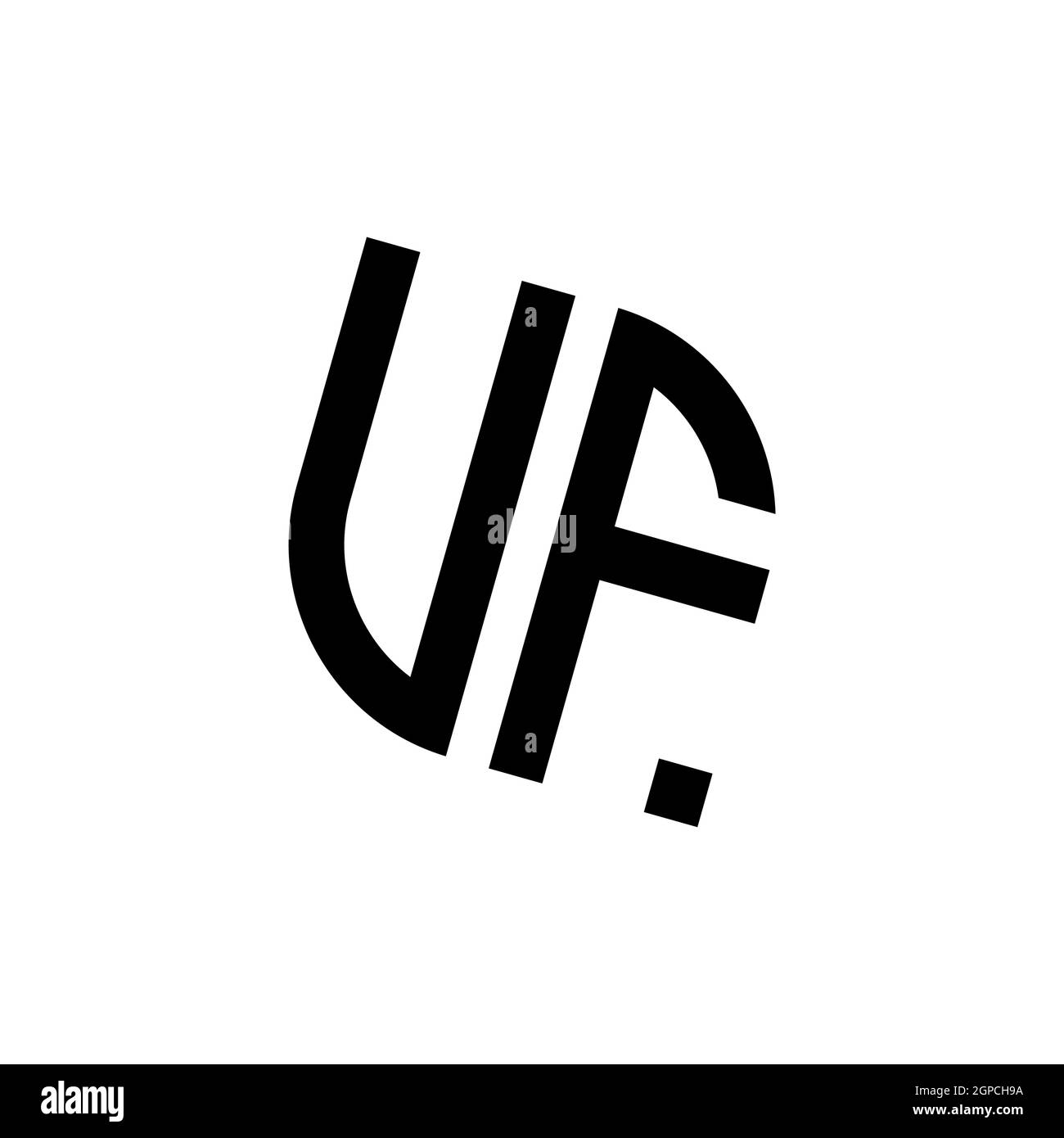 UF logo with geometric shape vector monogram design template isolated ...