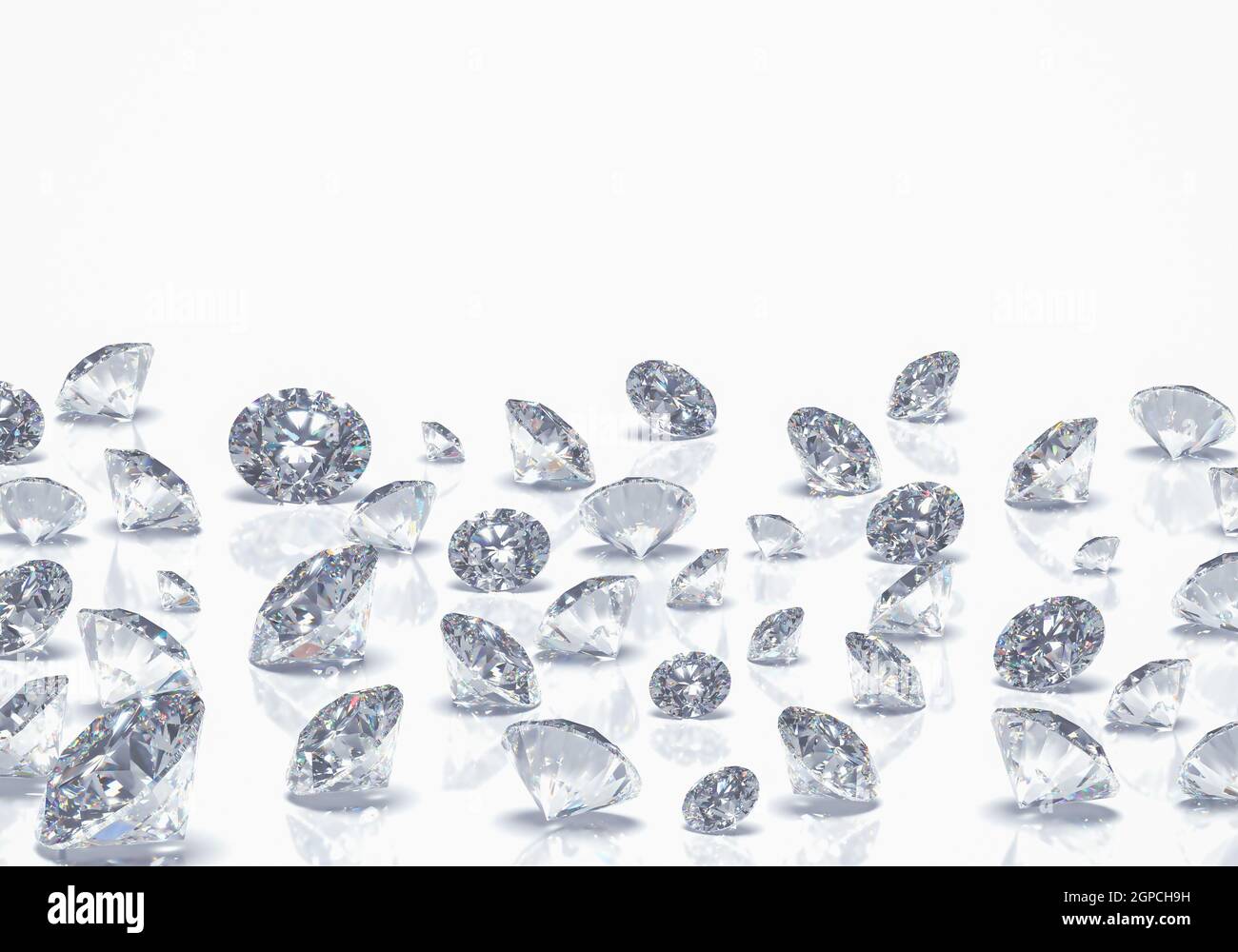 Beautiful 3D Rendered Shiny Diamond in Brilliant Cut on White ...