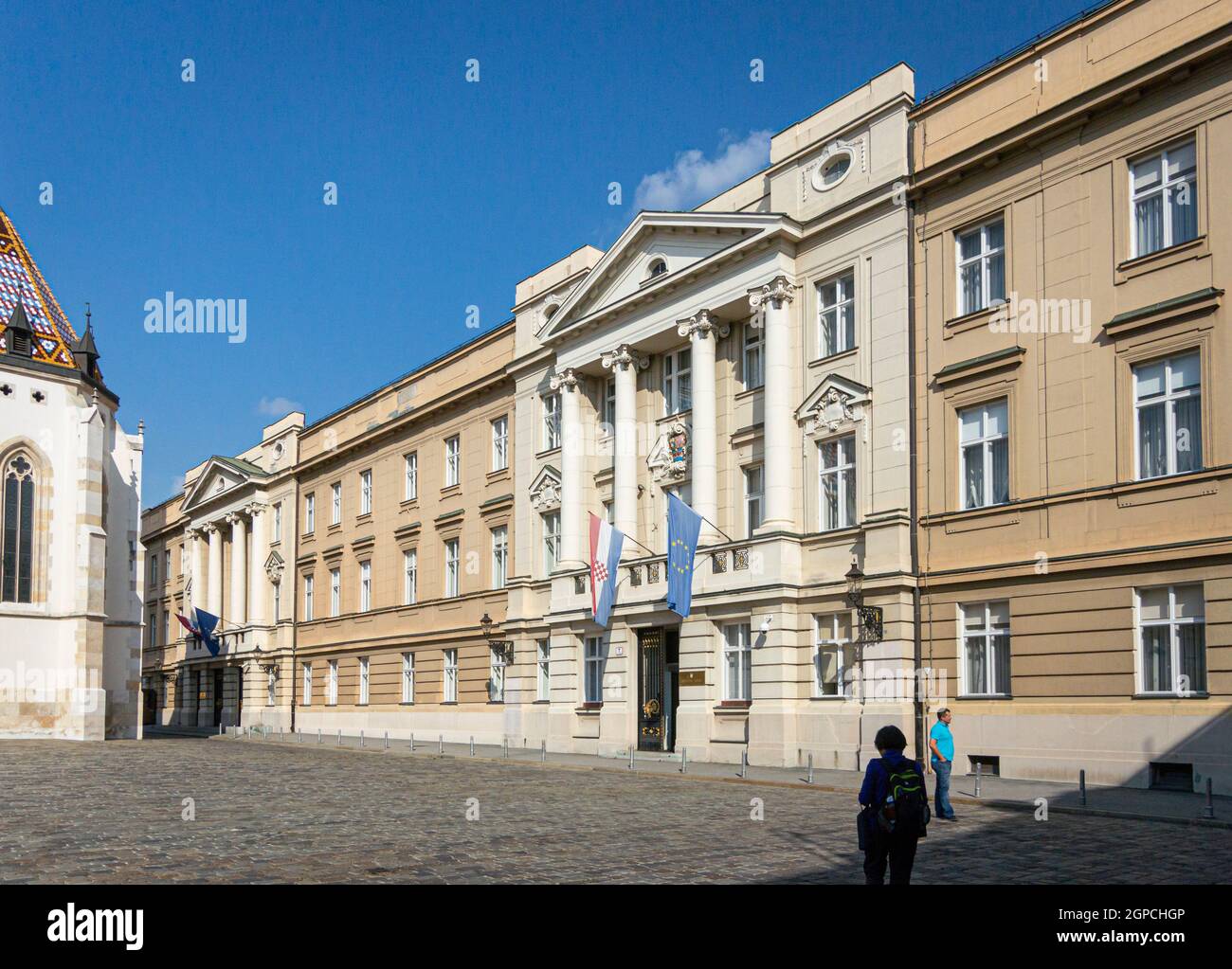 Croatian Parliament Palace building in St Mark's Square, Zagreb ...