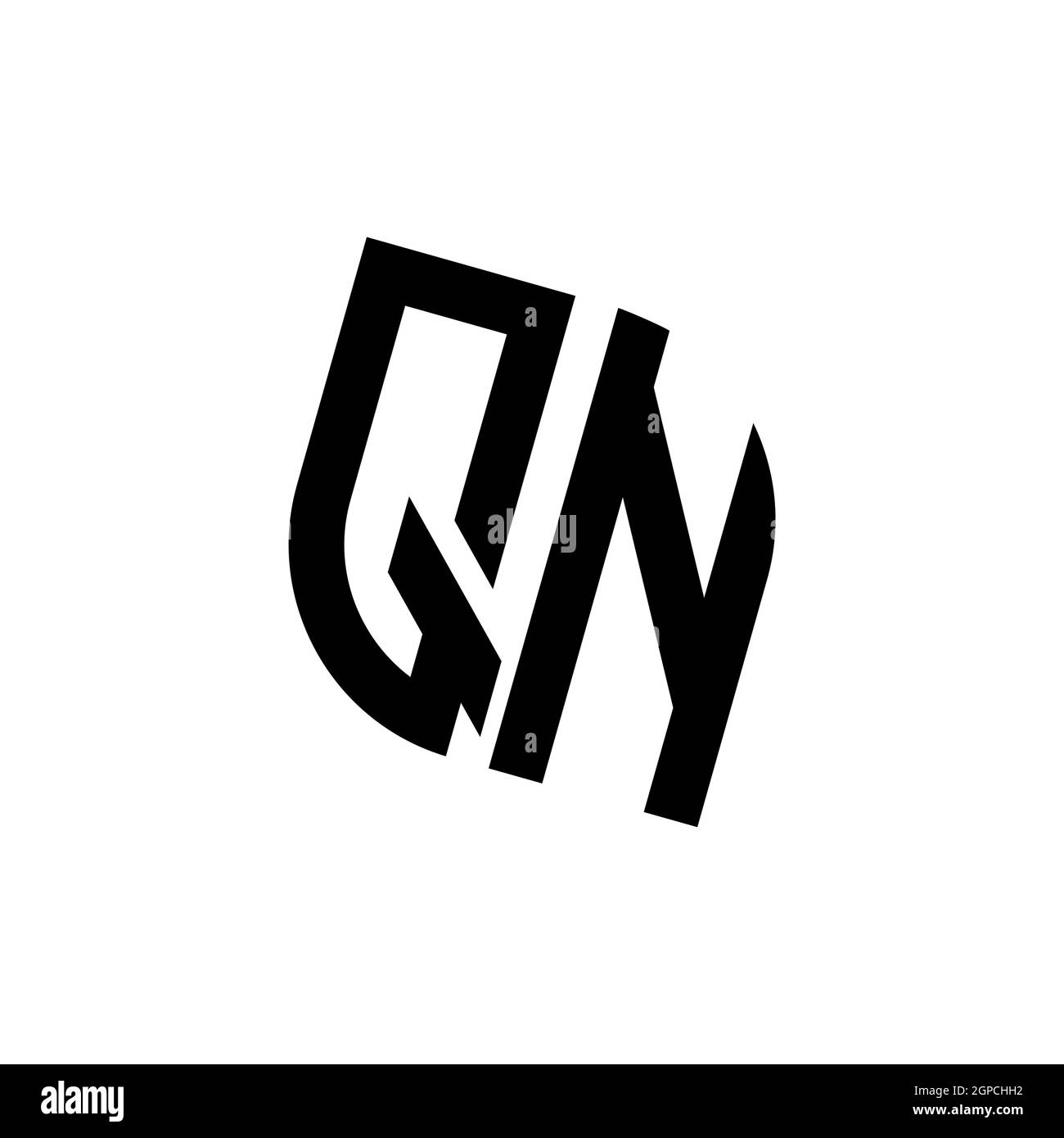 QN logo with geometric shape vector monogram design template isolated ...