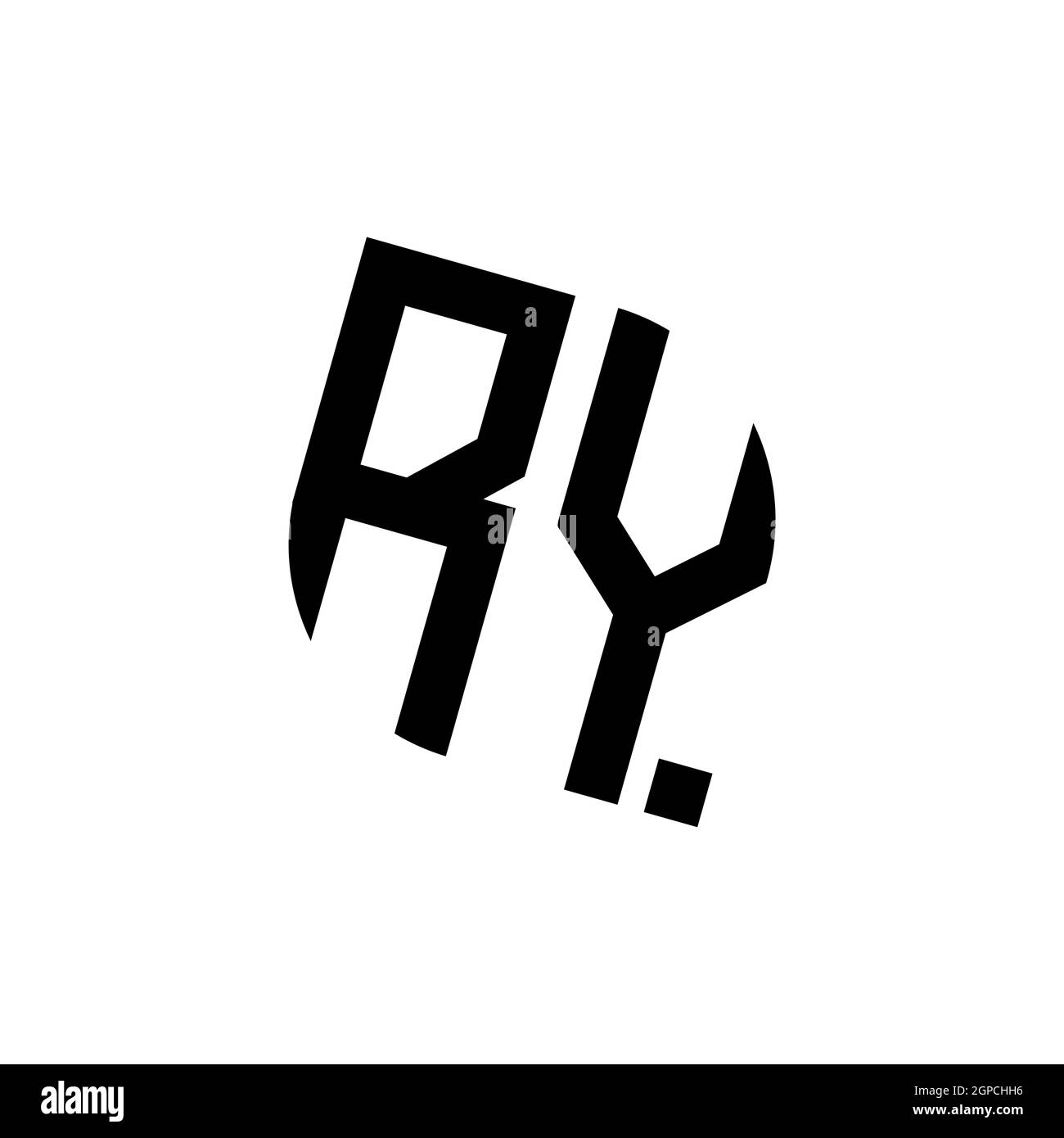 RY logo with geometric shape vector monogram design template isolated ...