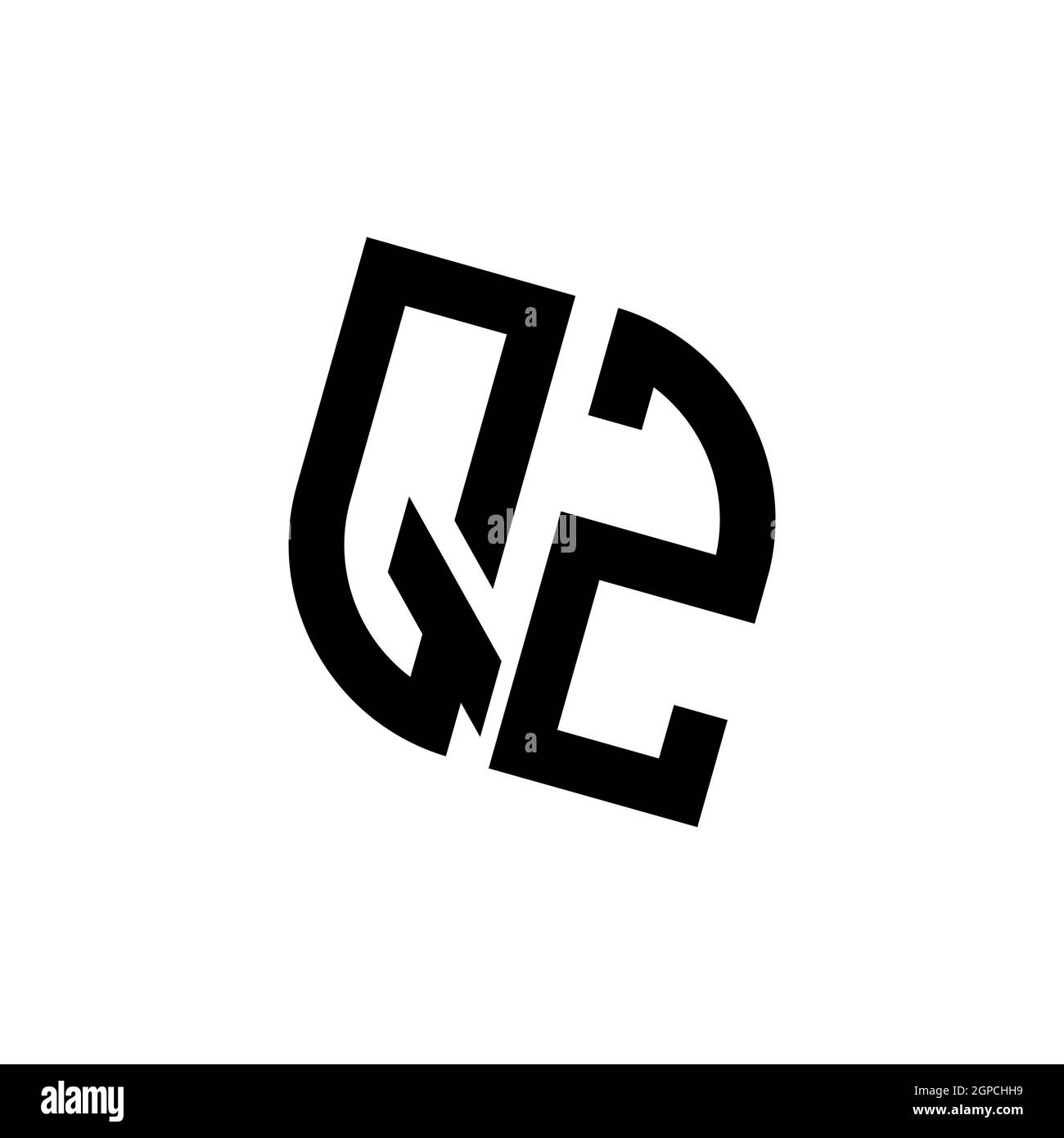 QZ logo with geometric shape vector monogram design template isolated ...