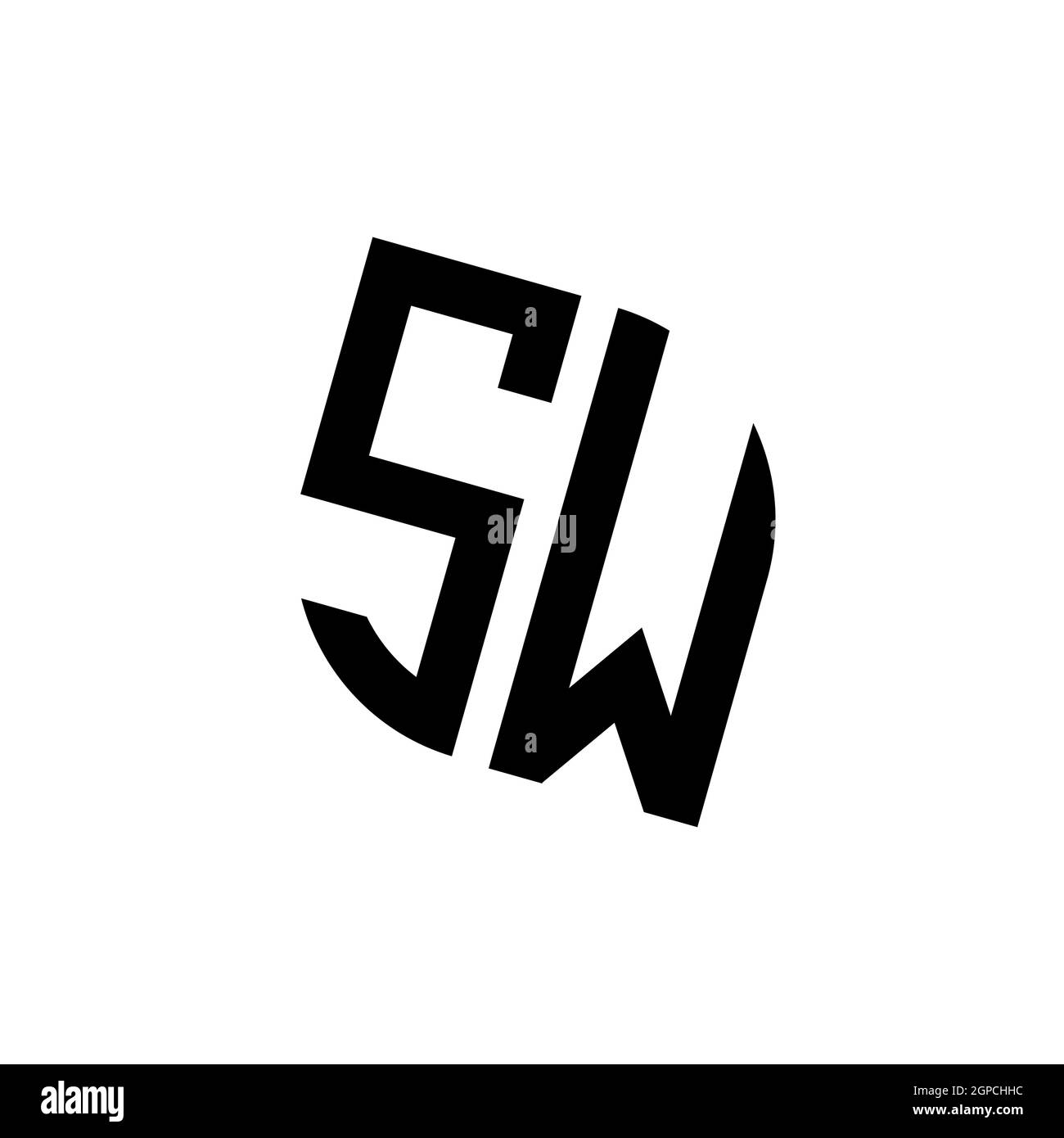 SW logo with geometric shape vector monogram design template isolated ...