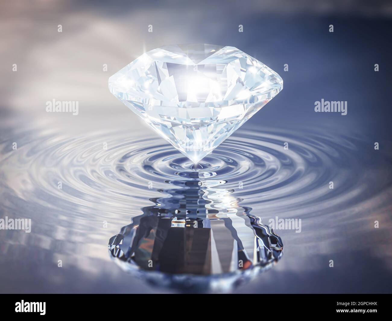 Beautiful 3D Rendered Shiny Diamond in Brilliant Cut on Black ...