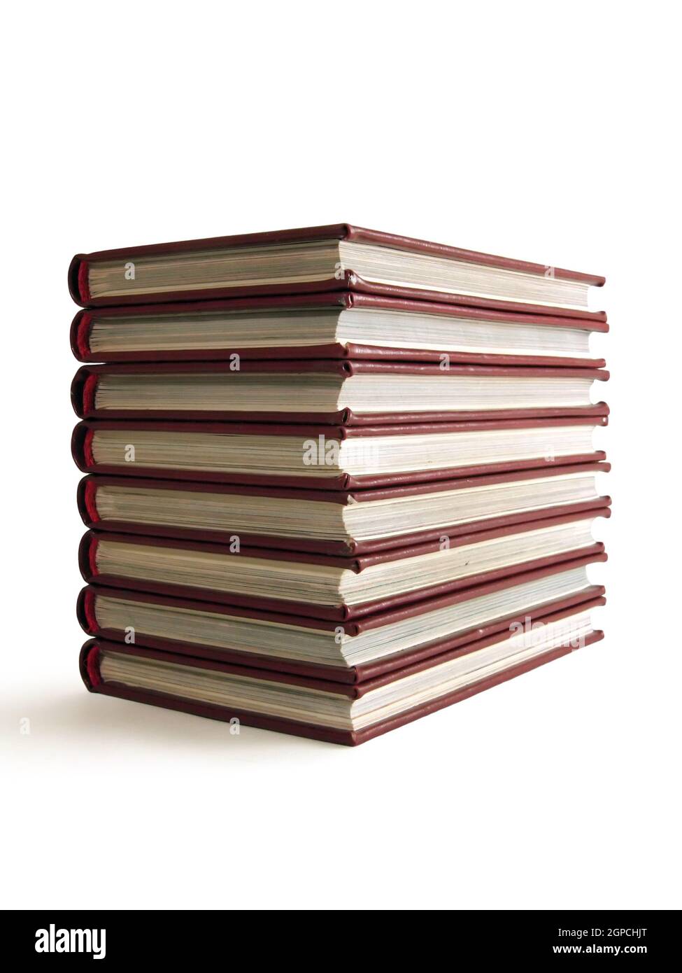stack of books isolated on white background Stock Photo - Alamy