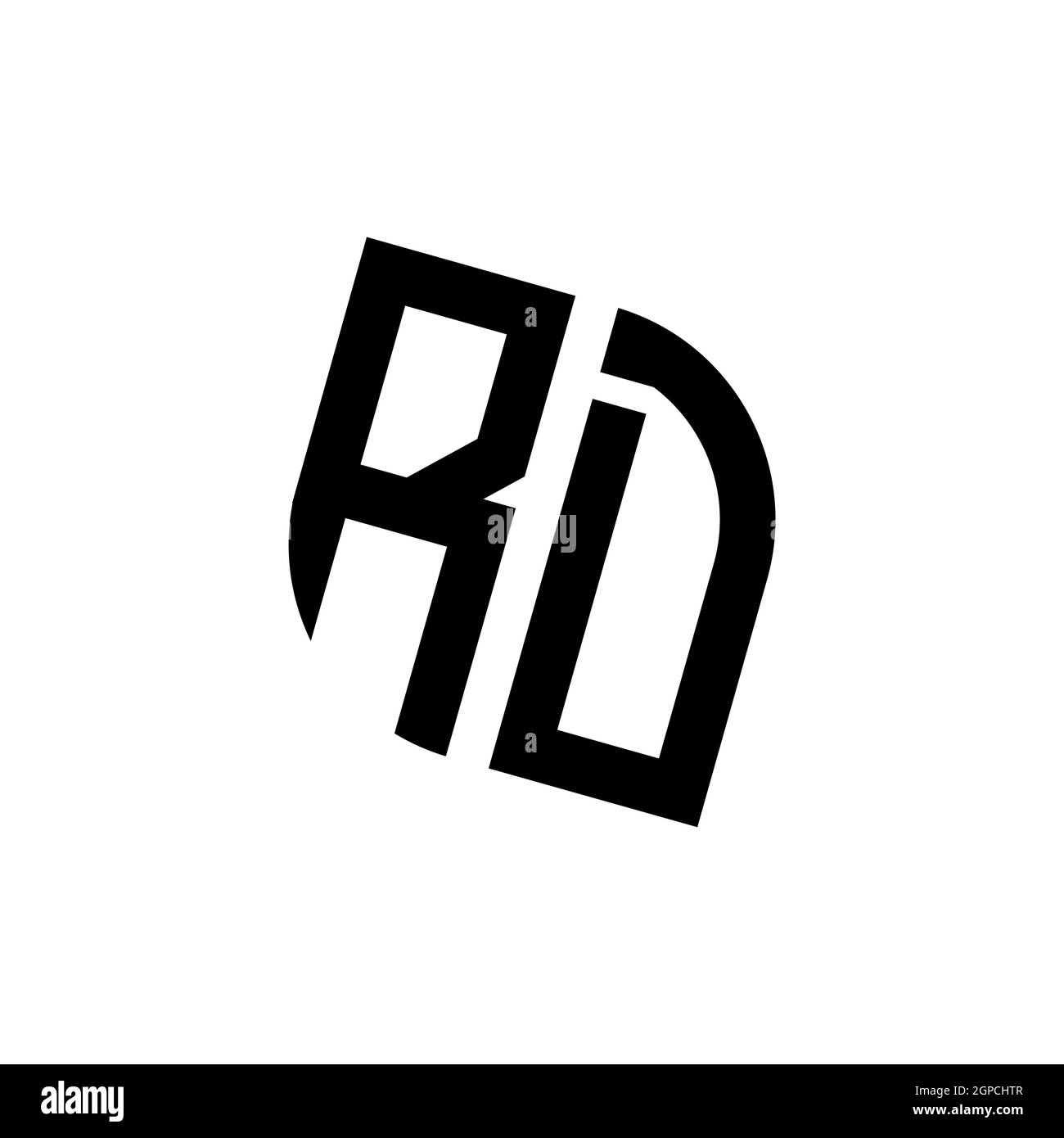 RD logo with geometric shape vector monogram design template isolated ...