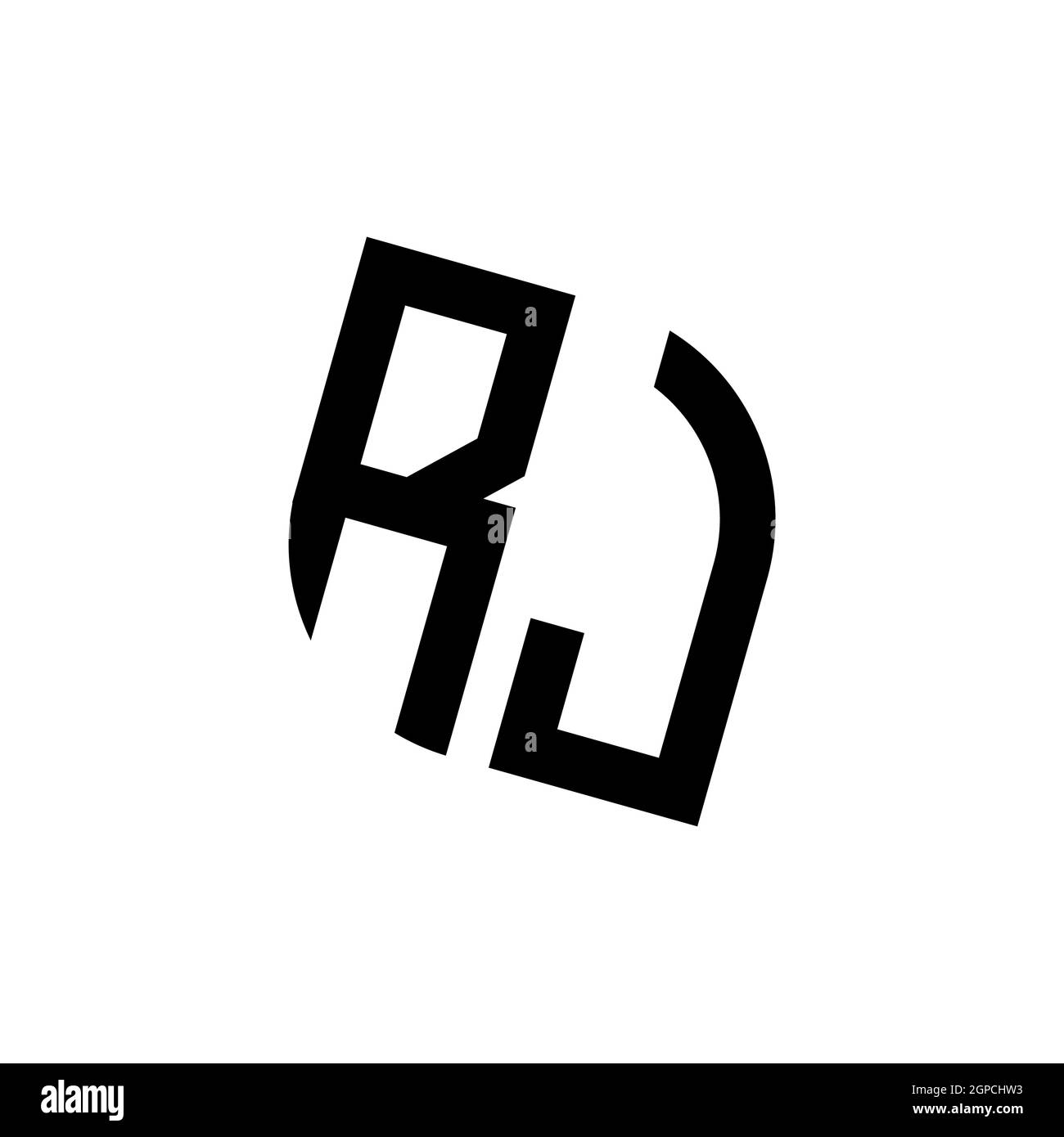 RJ logo with geometric shape vector monogram design template isolated ...