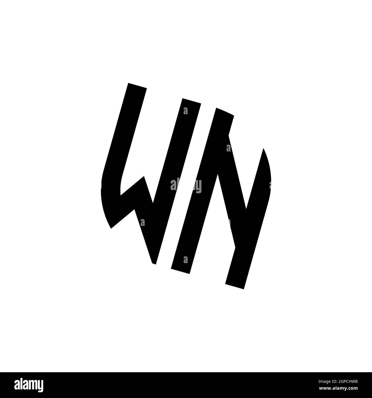WN logo with geometric shape vector monogram design template isolated ...
