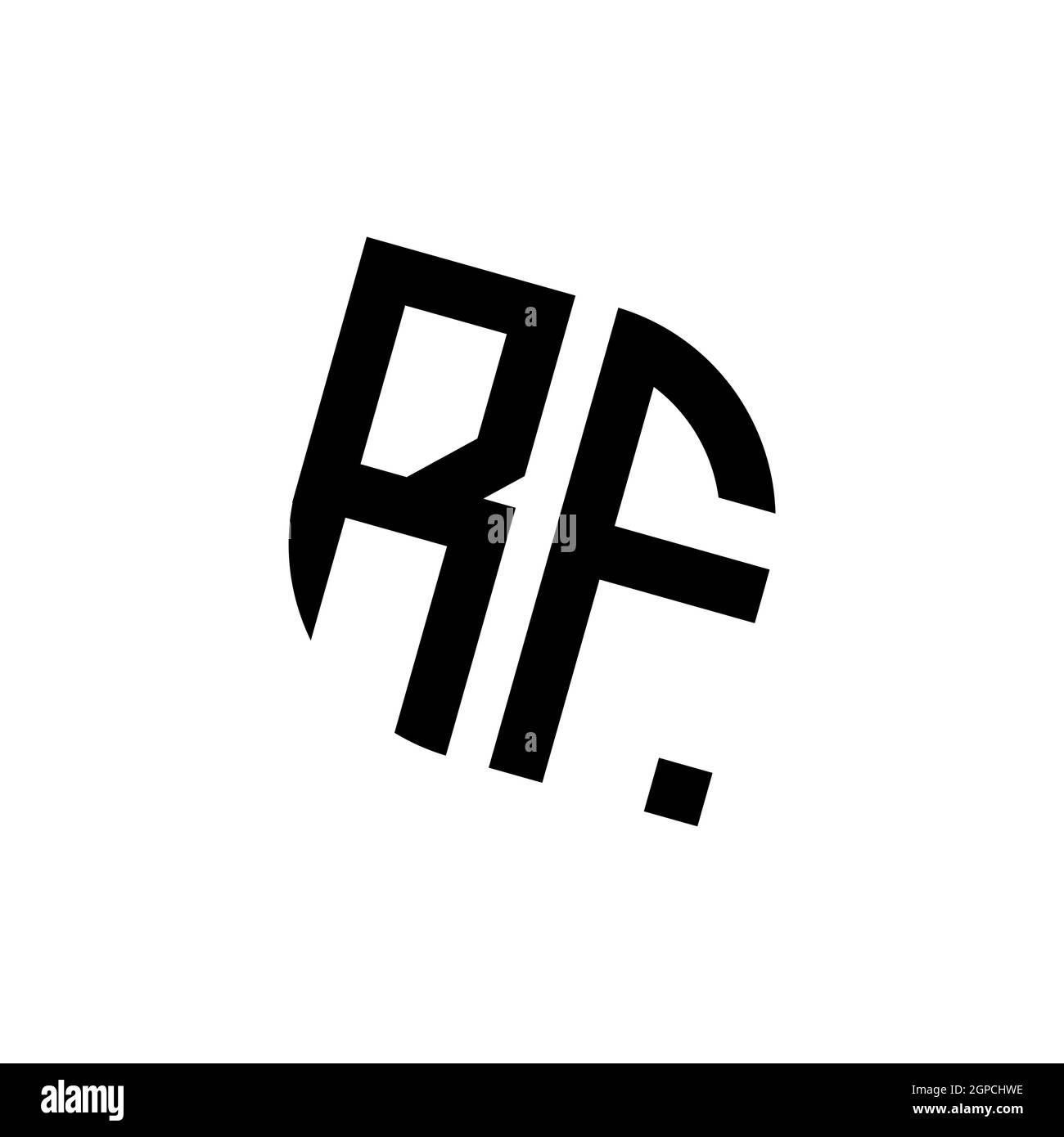RF logo with geometric shape vector monogram design template isolated ...
