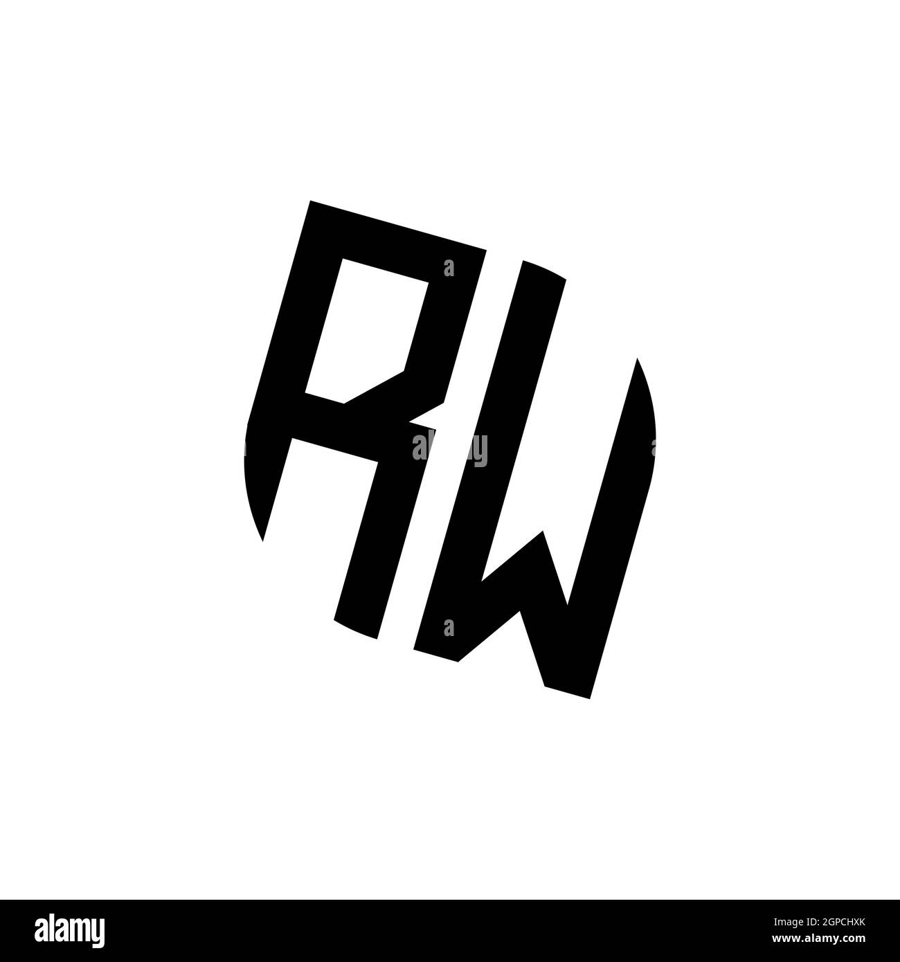 RW logo with geometric shape vector monogram design template isolated ...