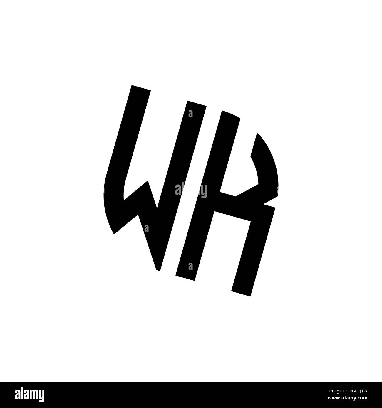 WK logo with geometric shape vector monogram design template isolated ...
