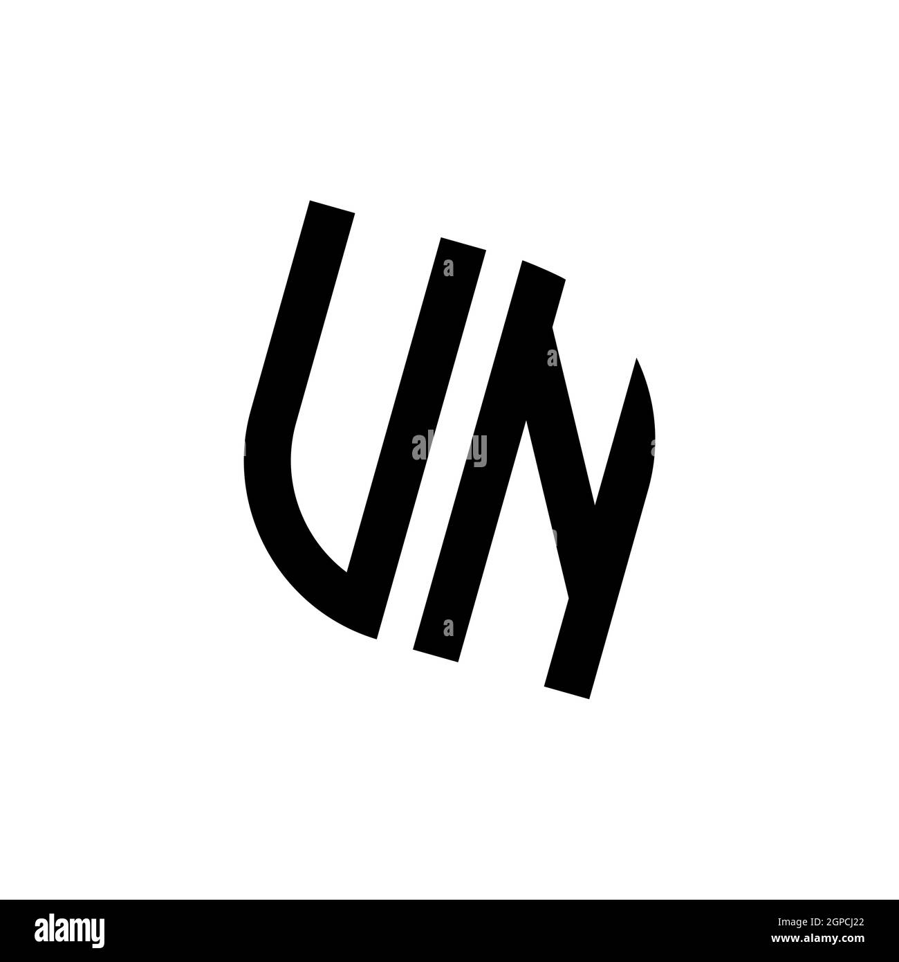 UN logo with geometric shape vector monogram design template isolated ...