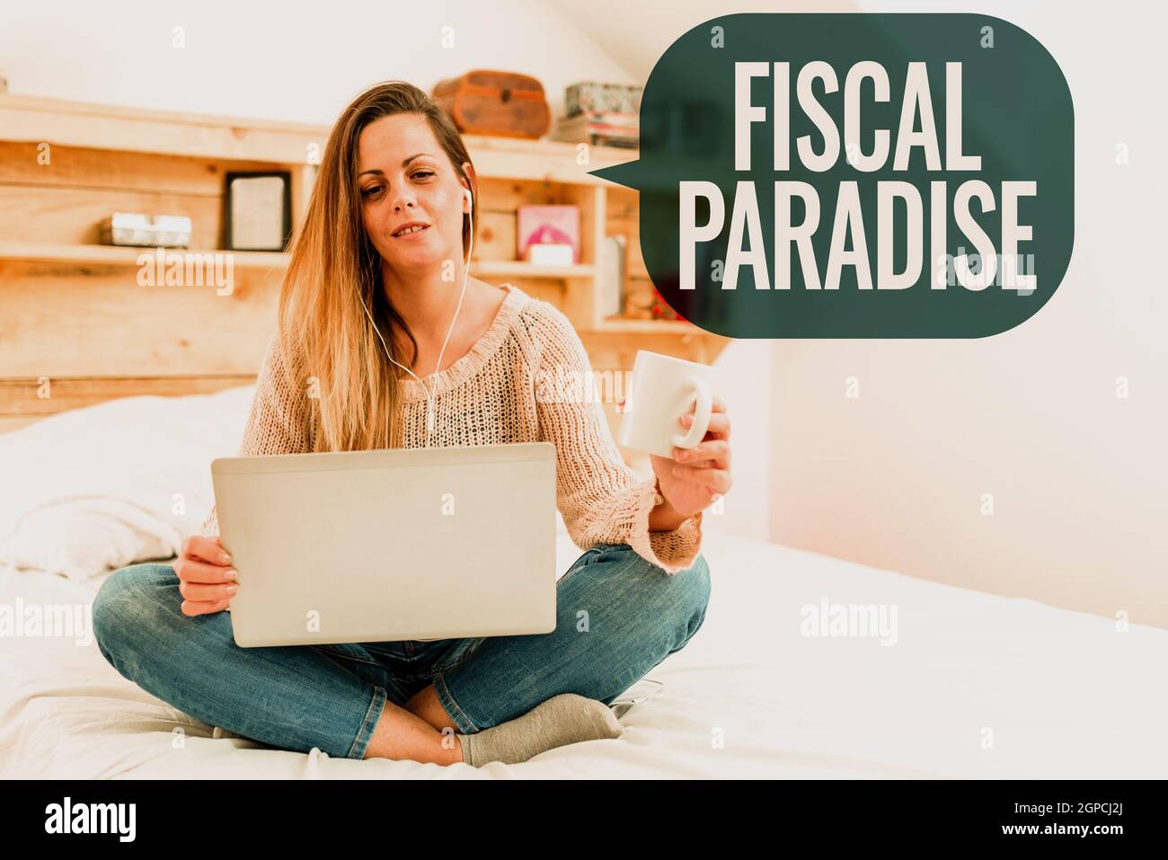 Hand writing sign Fiscal Paradise. Business concept The waste of public ...