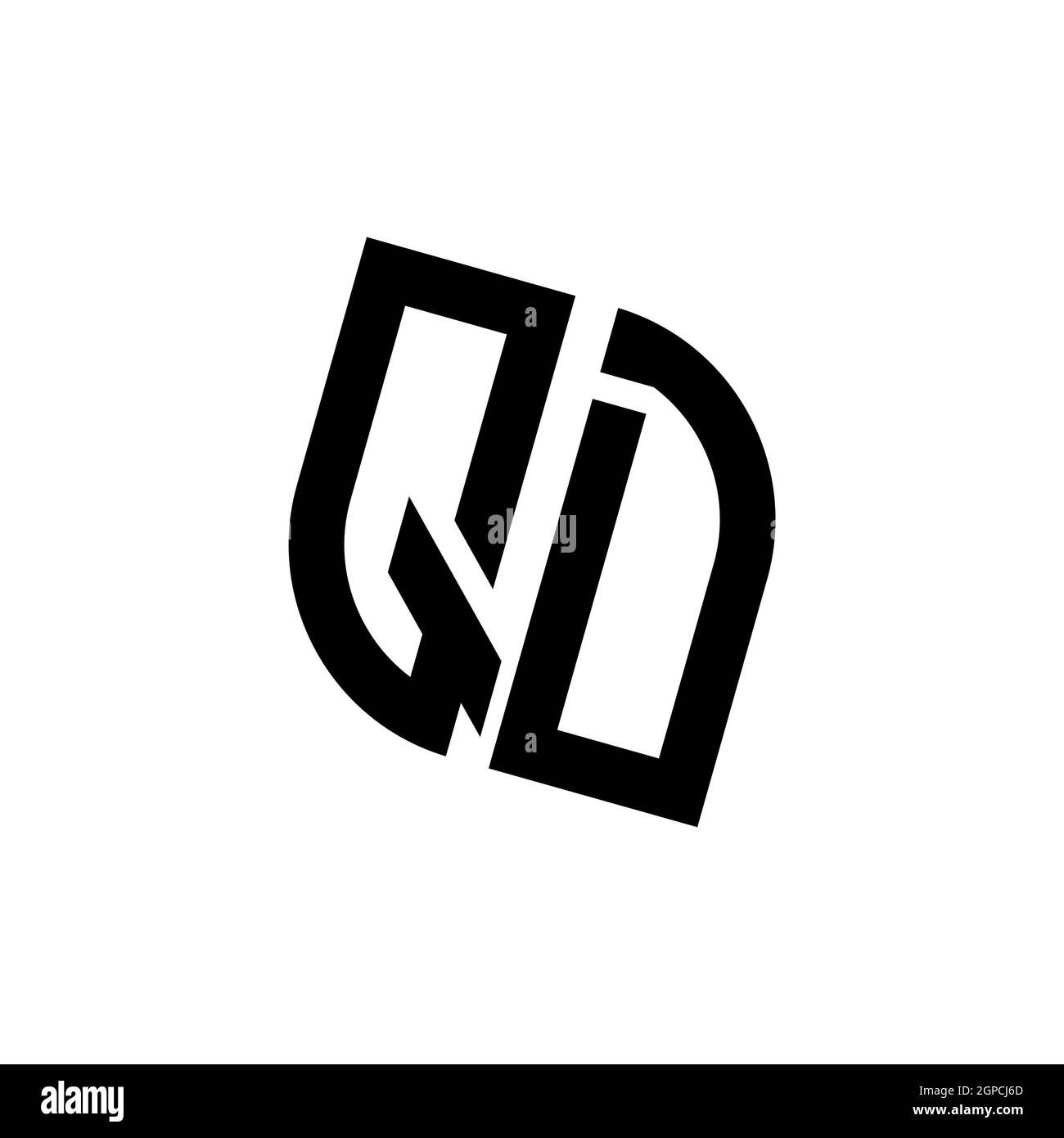 QD logo with geometric shape vector monogram design template isolated ...