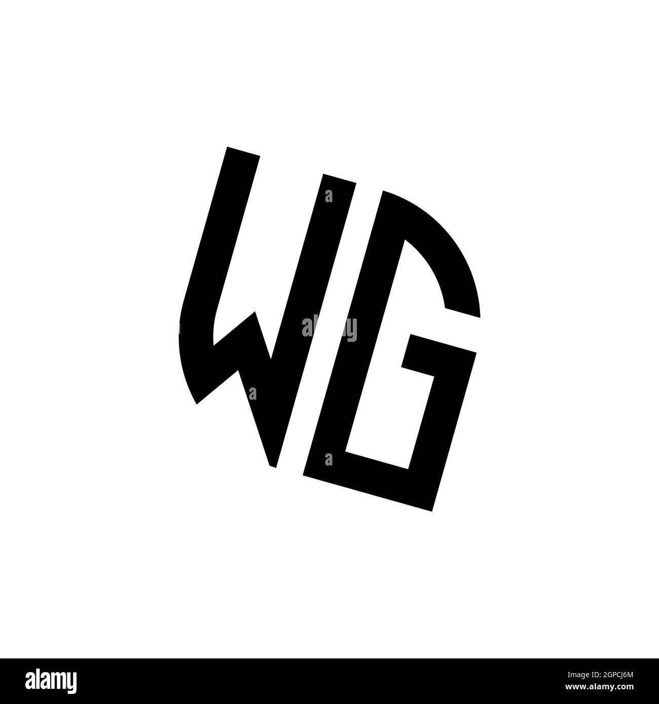 WG logo with geometric shape vector monogram design template isolated ...