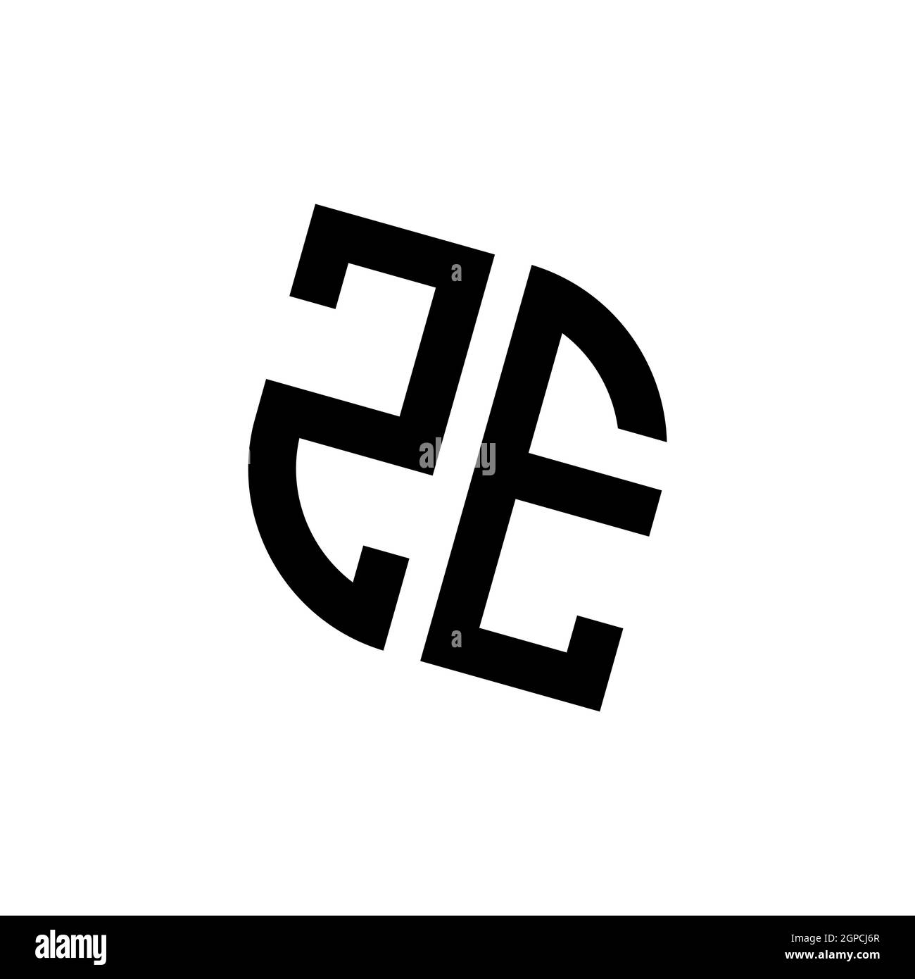 ZE logo with geometric shape vector monogram design template isolated ...
