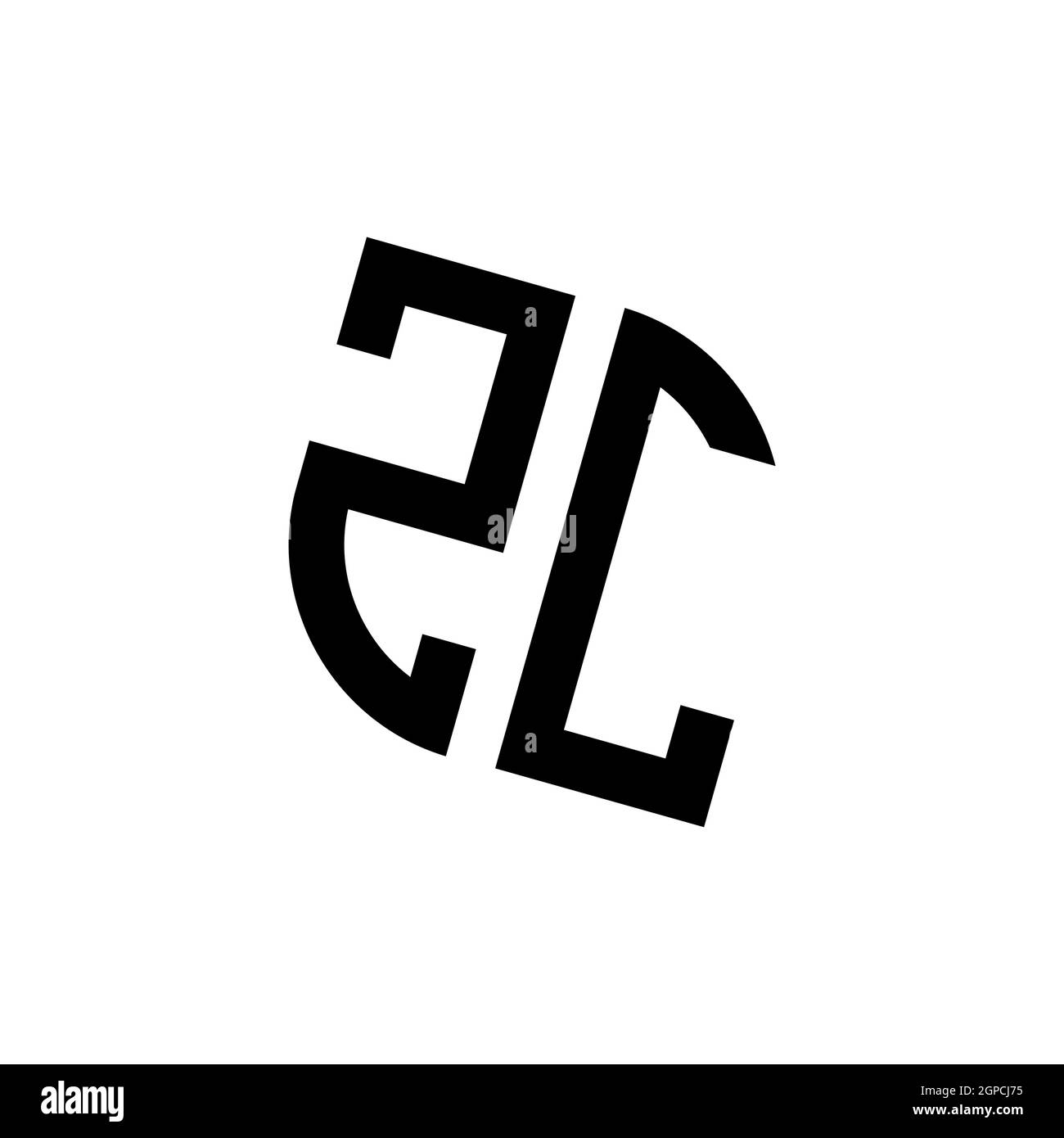 ZC logo with geometric shape vector monogram design template isolated on white background Stock ...