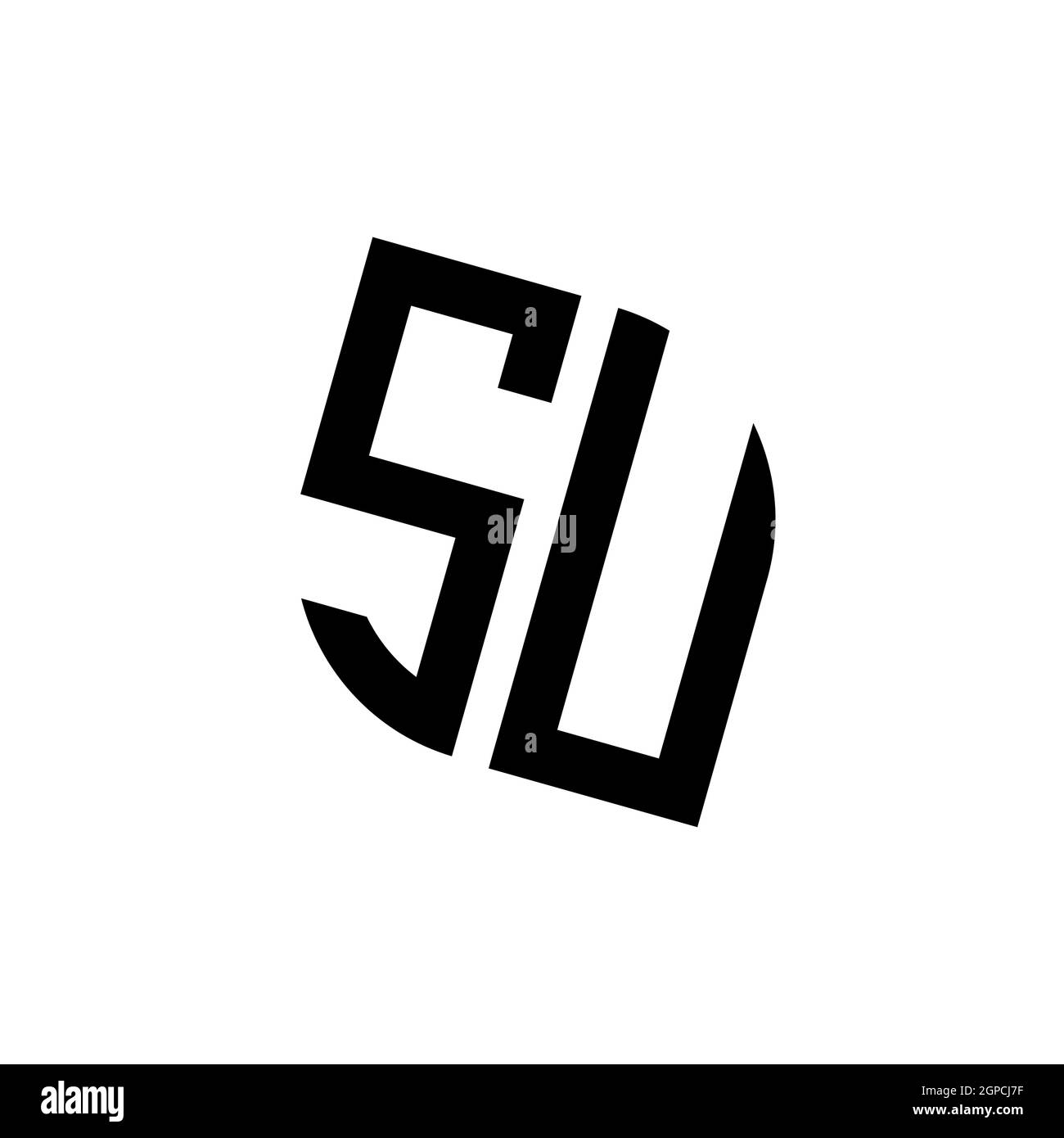 SU logo with geometric shape vector monogram design template isolated ...