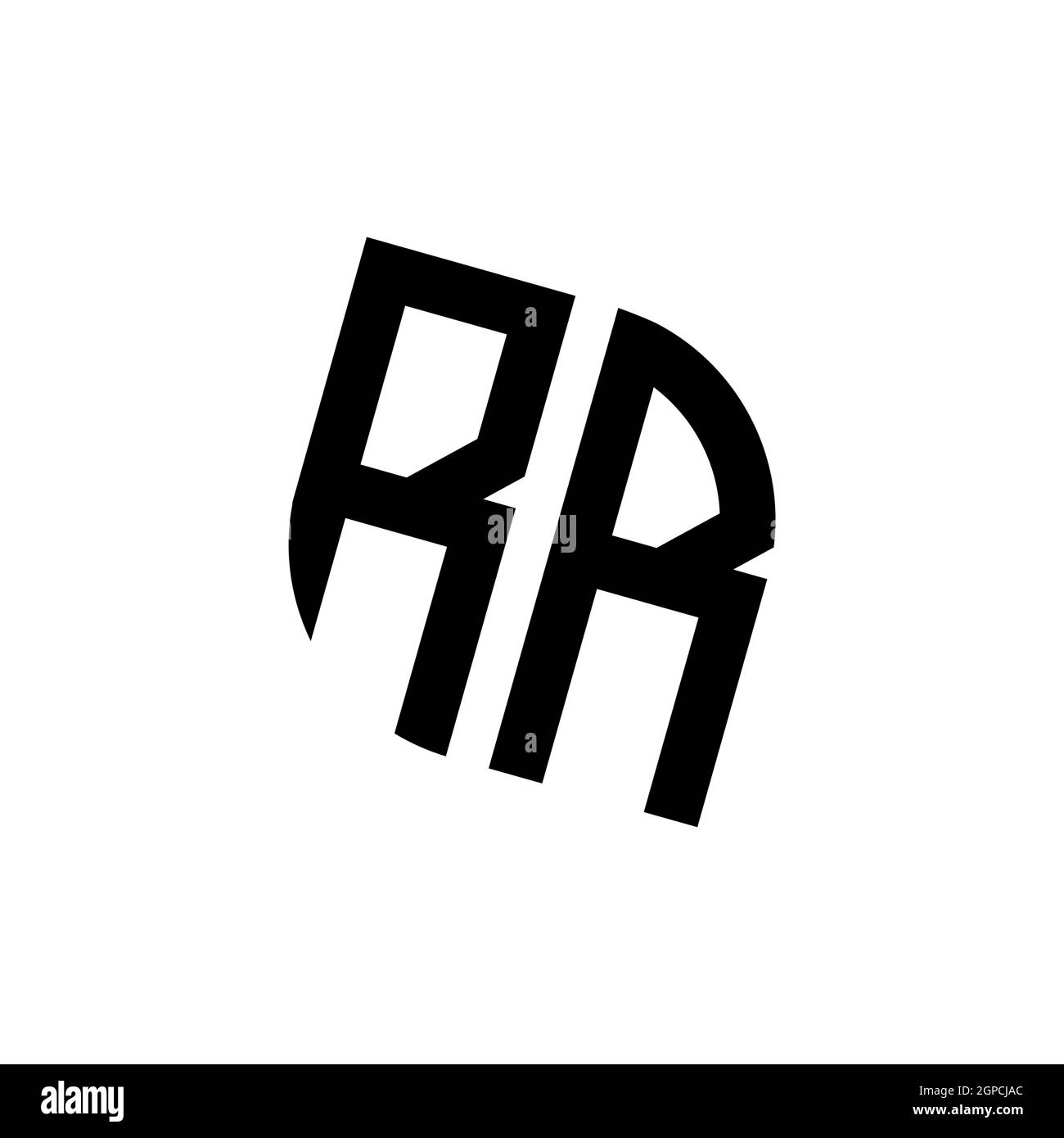 RR logo with geometric shape vector monogram design template isolated ...
