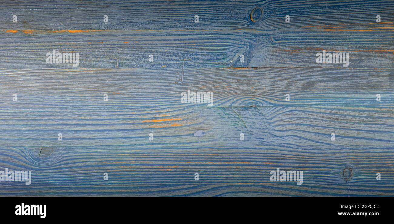 Old wooden background with horizontal blue boards. layout, space for ...