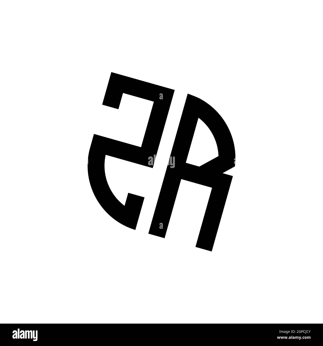 ZR logo with geometric shape vector monogram design template isolated ...