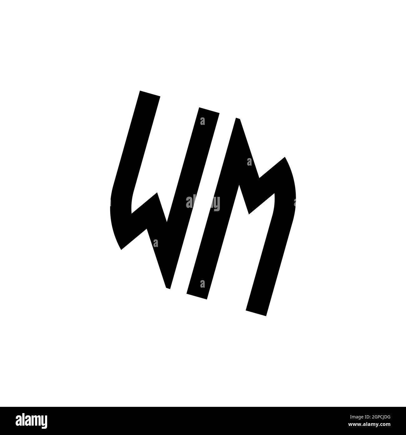 WM logo with geometric shape vector monogram design template isolated ...