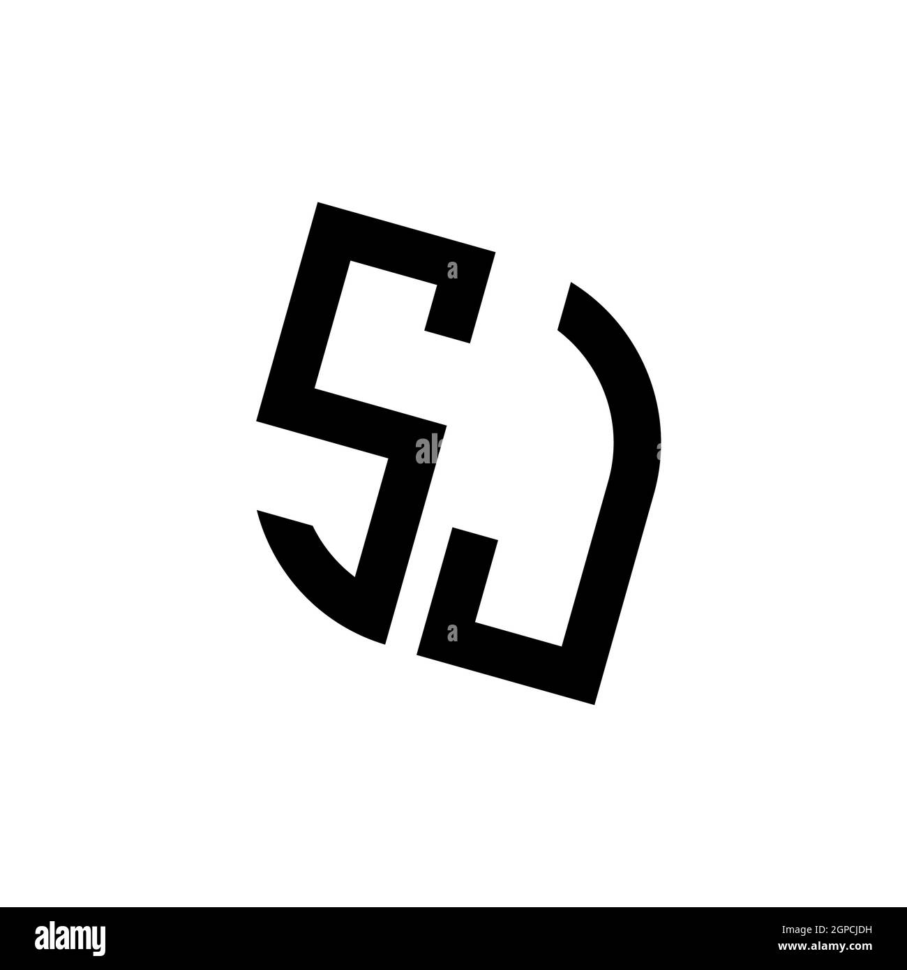 SJ logo with geometric shape vector monogram design template isolated ...