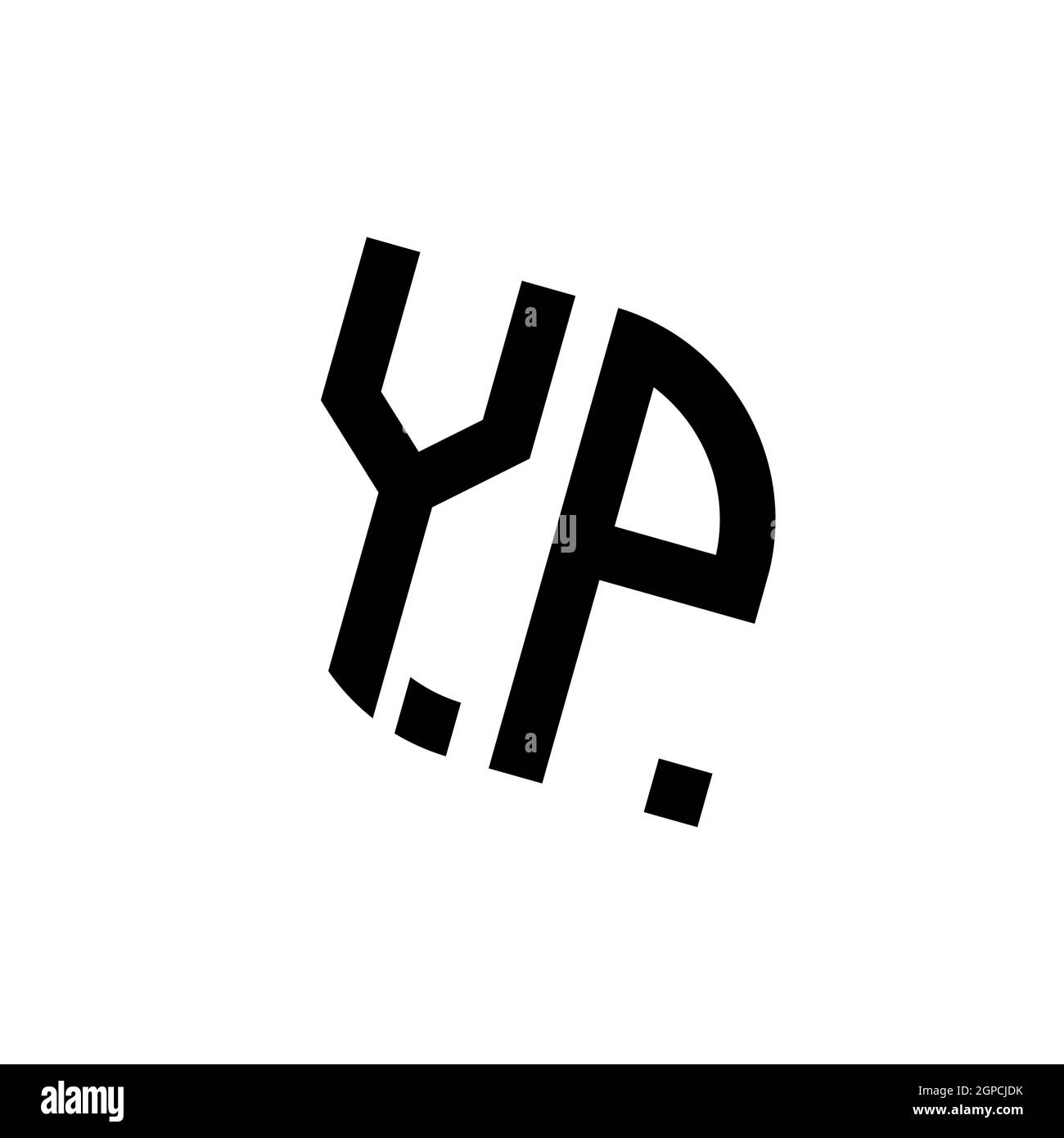 YP logo with geometric shape vector monogram design template isolated ...