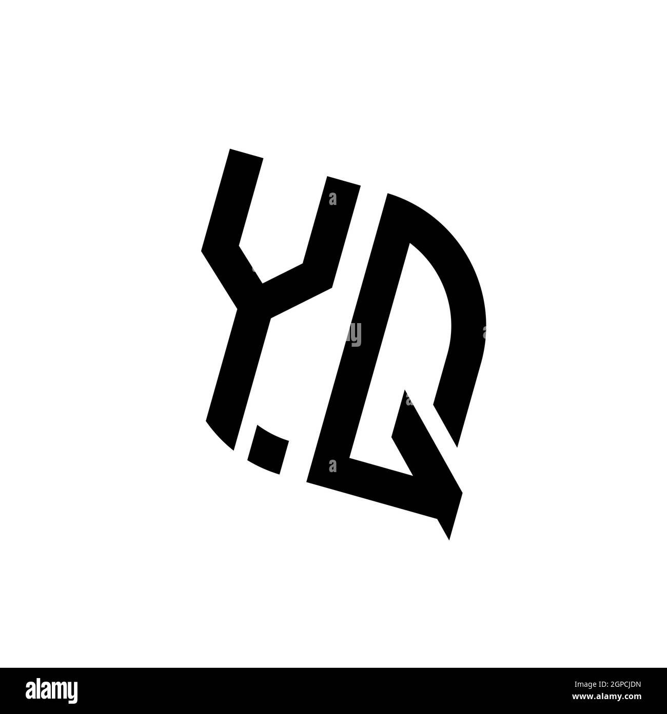 YQ logo with geometric shape vector monogram design template isolated ...