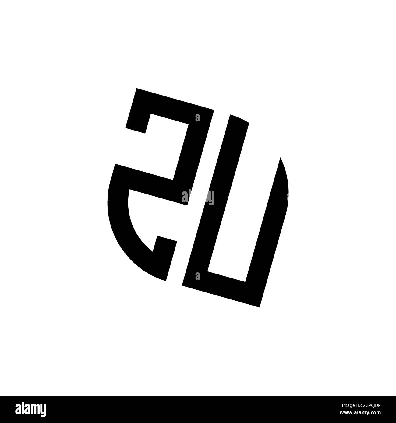 ZU logo with geometric shape vector monogram design template isolated ...
