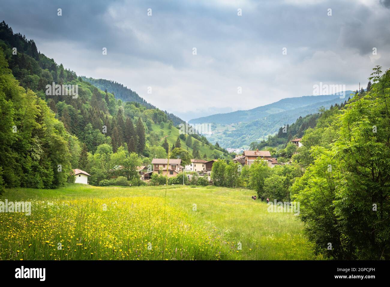 Panoramic natural landscapes with house. Wide-open spaces. Collio ...