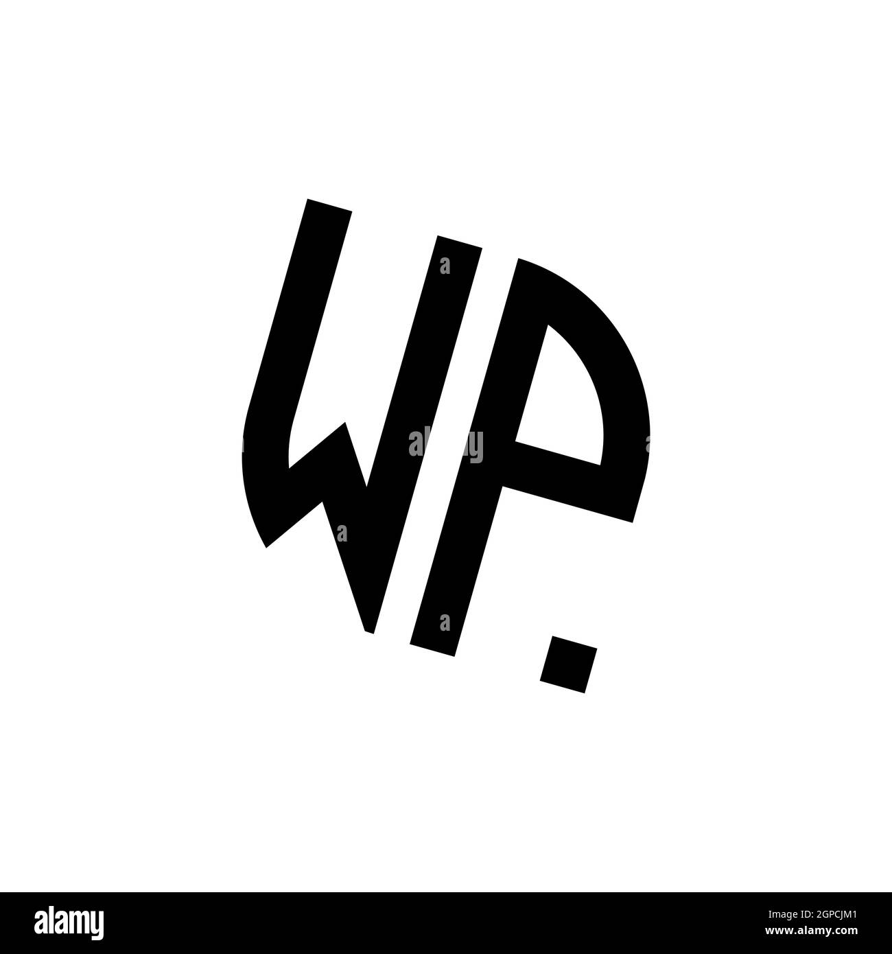 WP logo with geometric shape vector monogram design template isolated ...