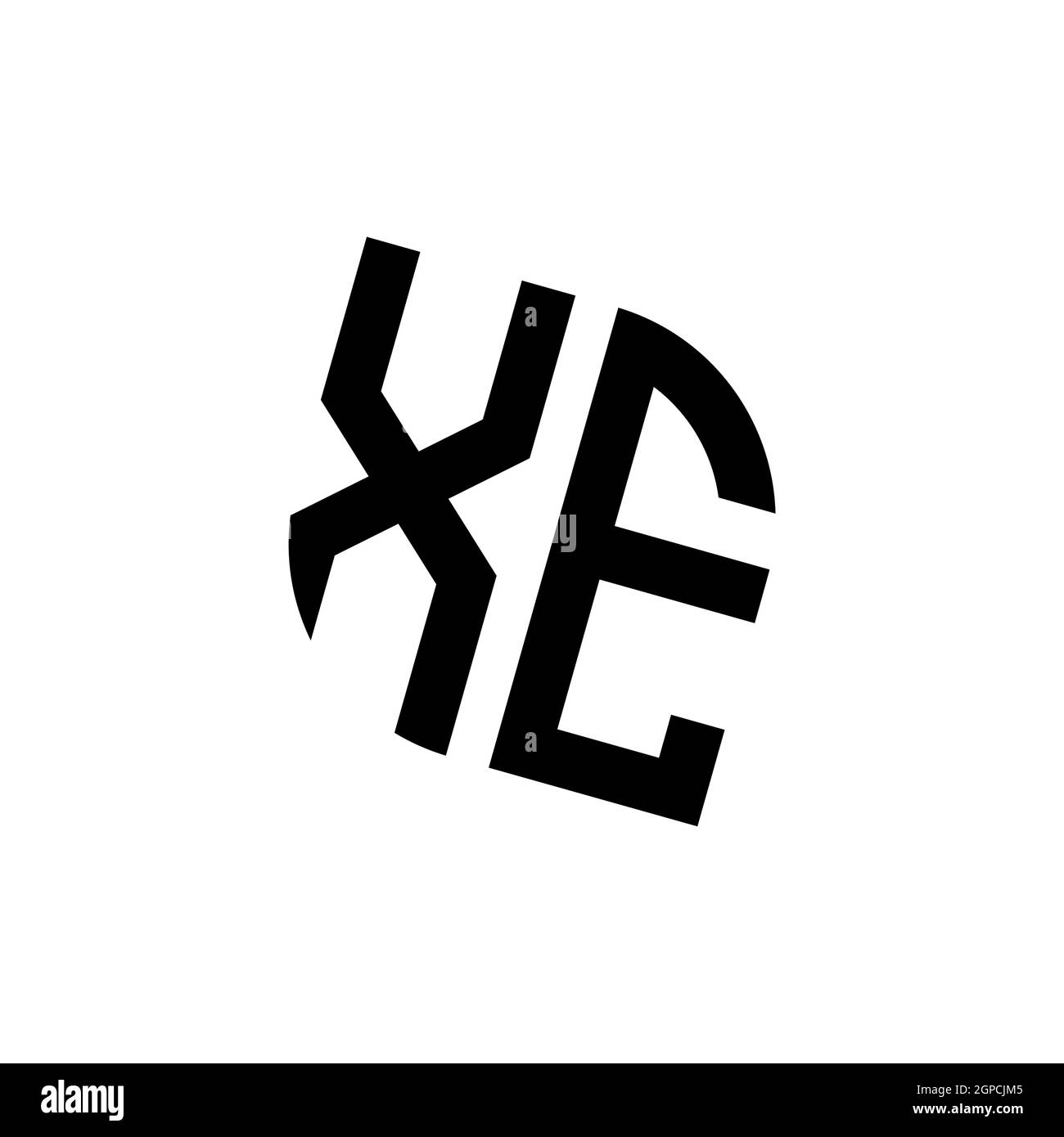 XE logo with geometric shape vector monogram design template isolated ...