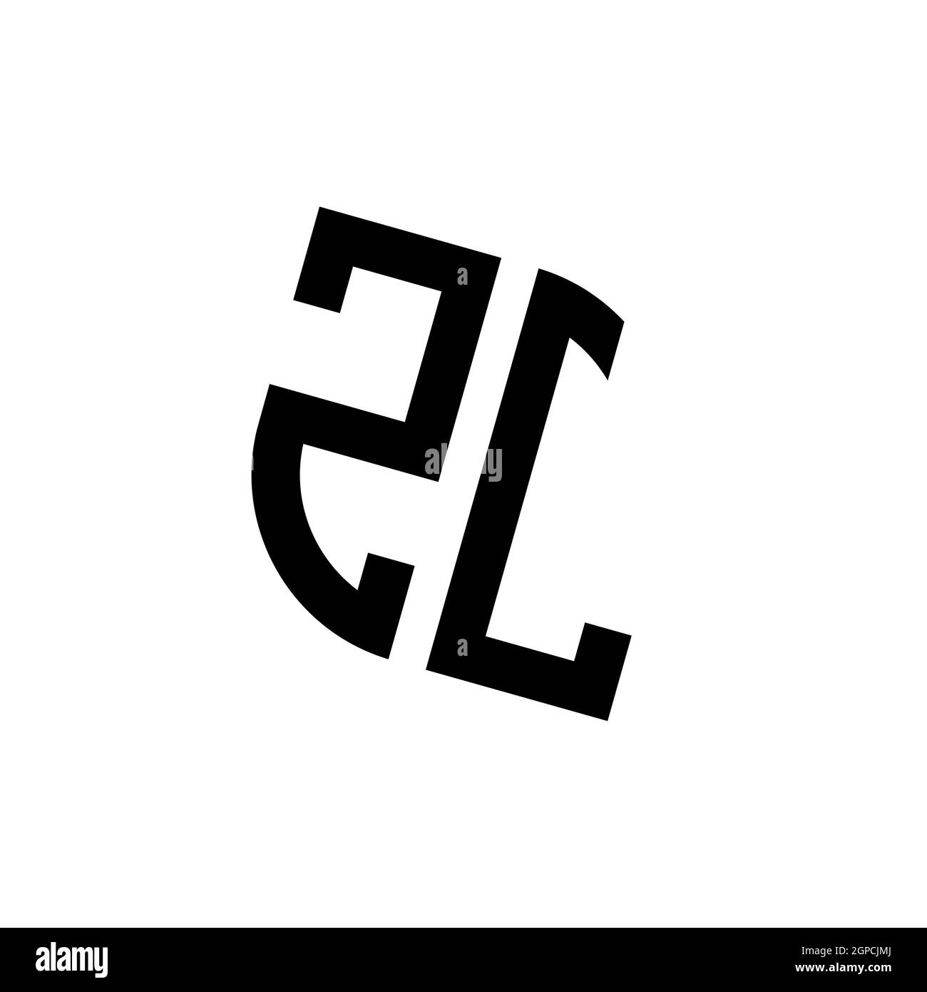 ZL logo with geometric shape vector monogram design template isolated ...
