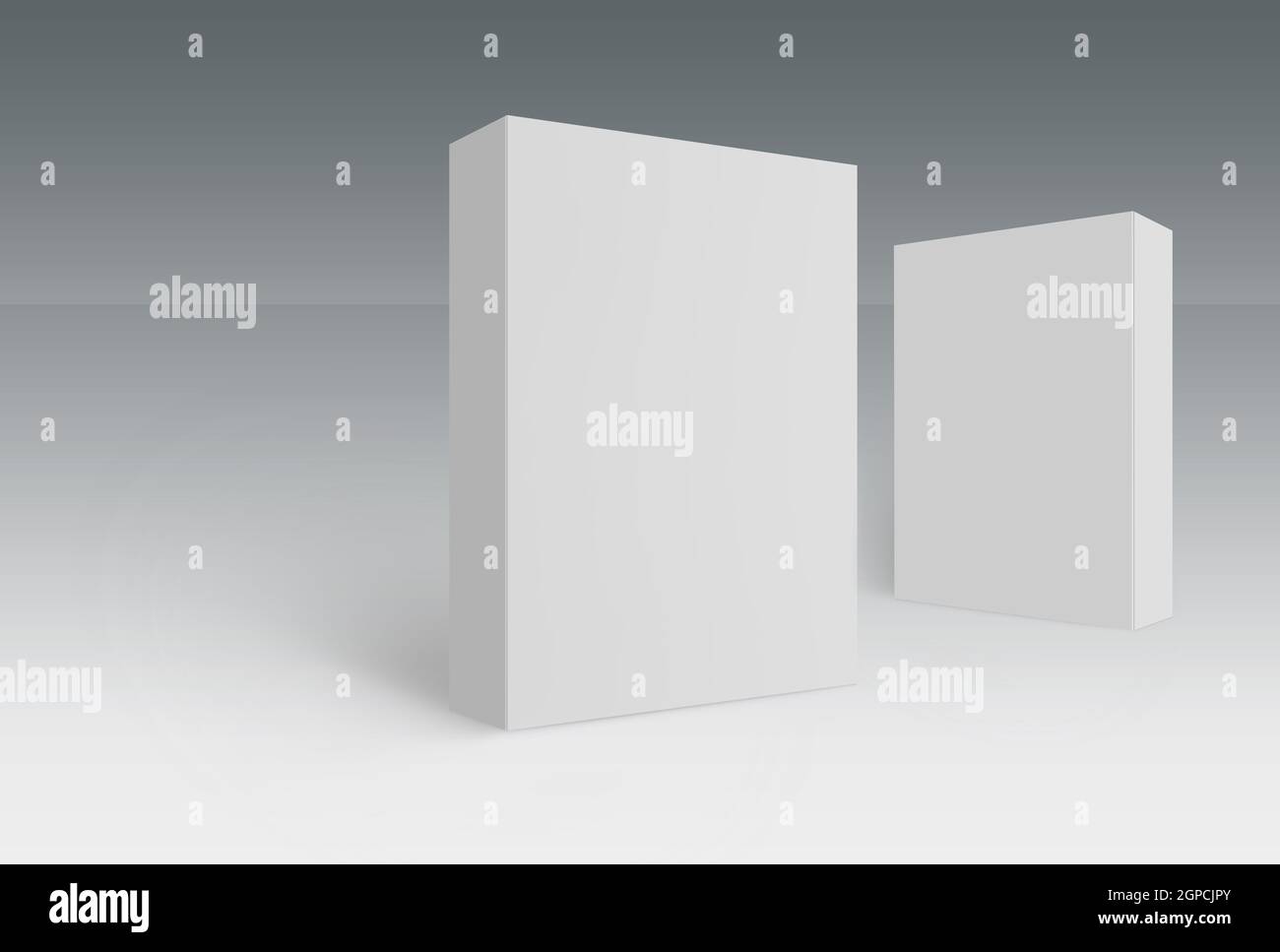 Two white boxes on gray background, editable mock-up series template ...