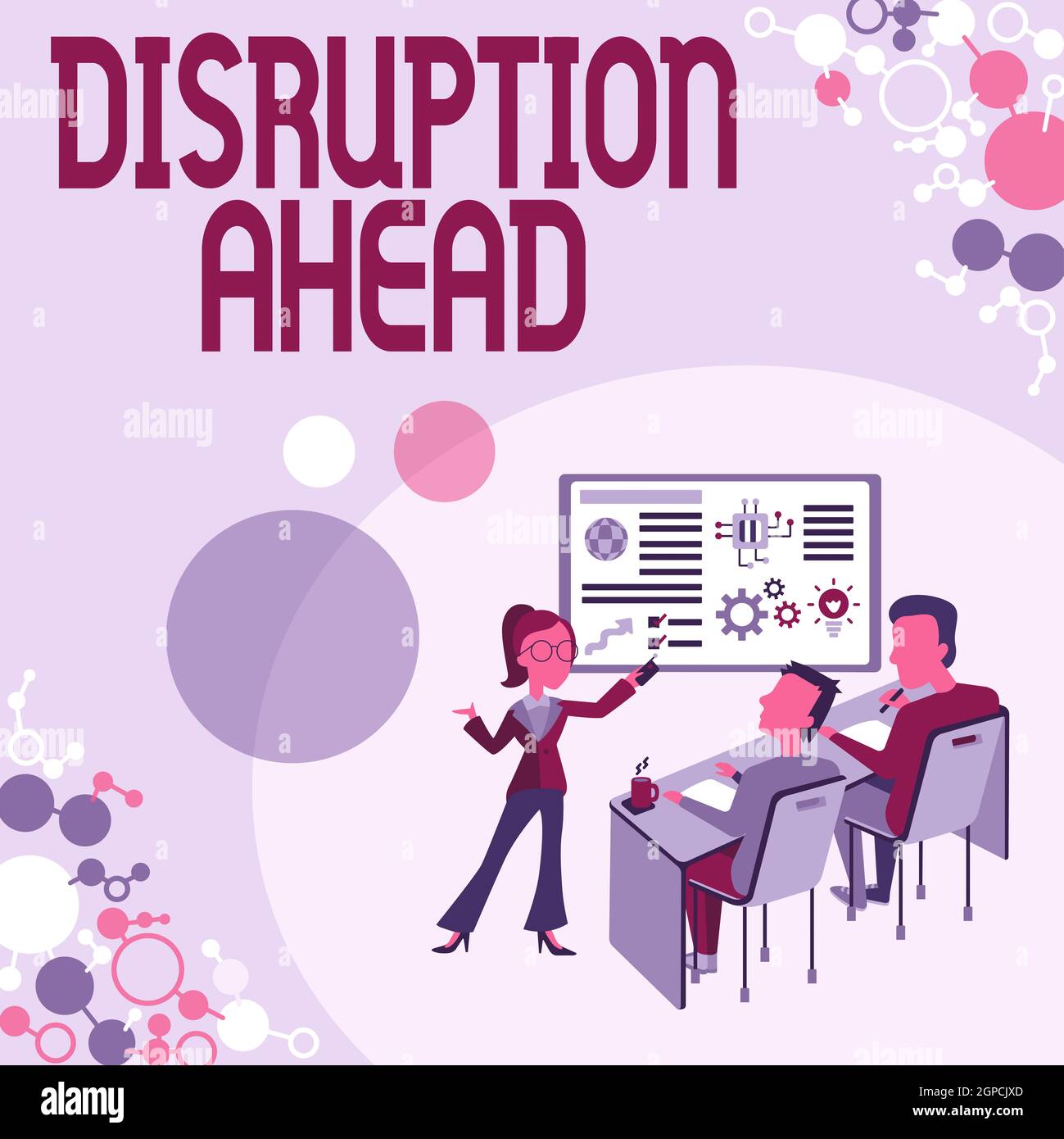 Text sign showing Disruption Ahead. Concept meaning Transformation that ...