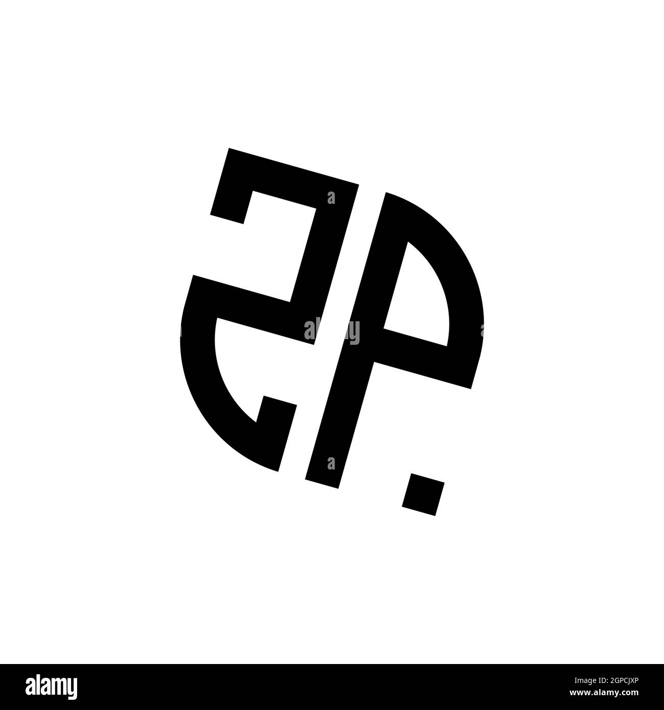 ZP logo with geometric shape vector monogram design template isolated ...