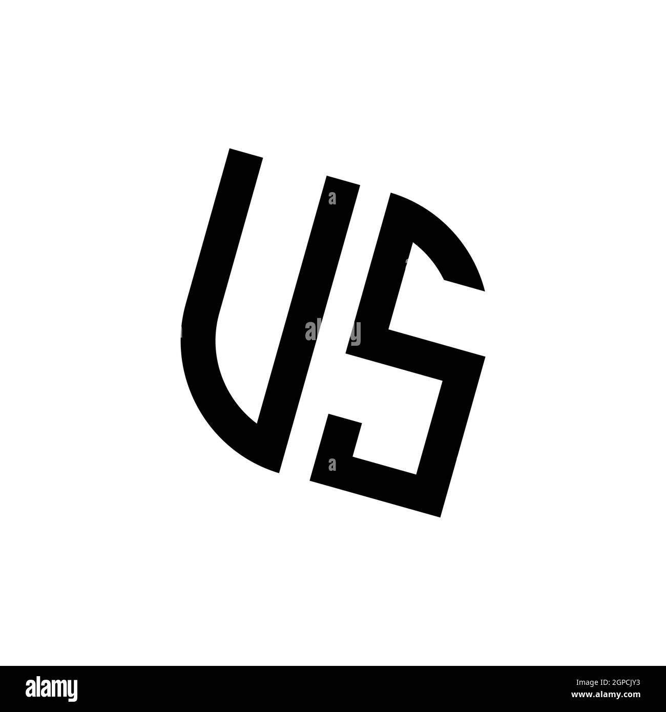 US logo with geometric shape vector monogram design template isolated ...